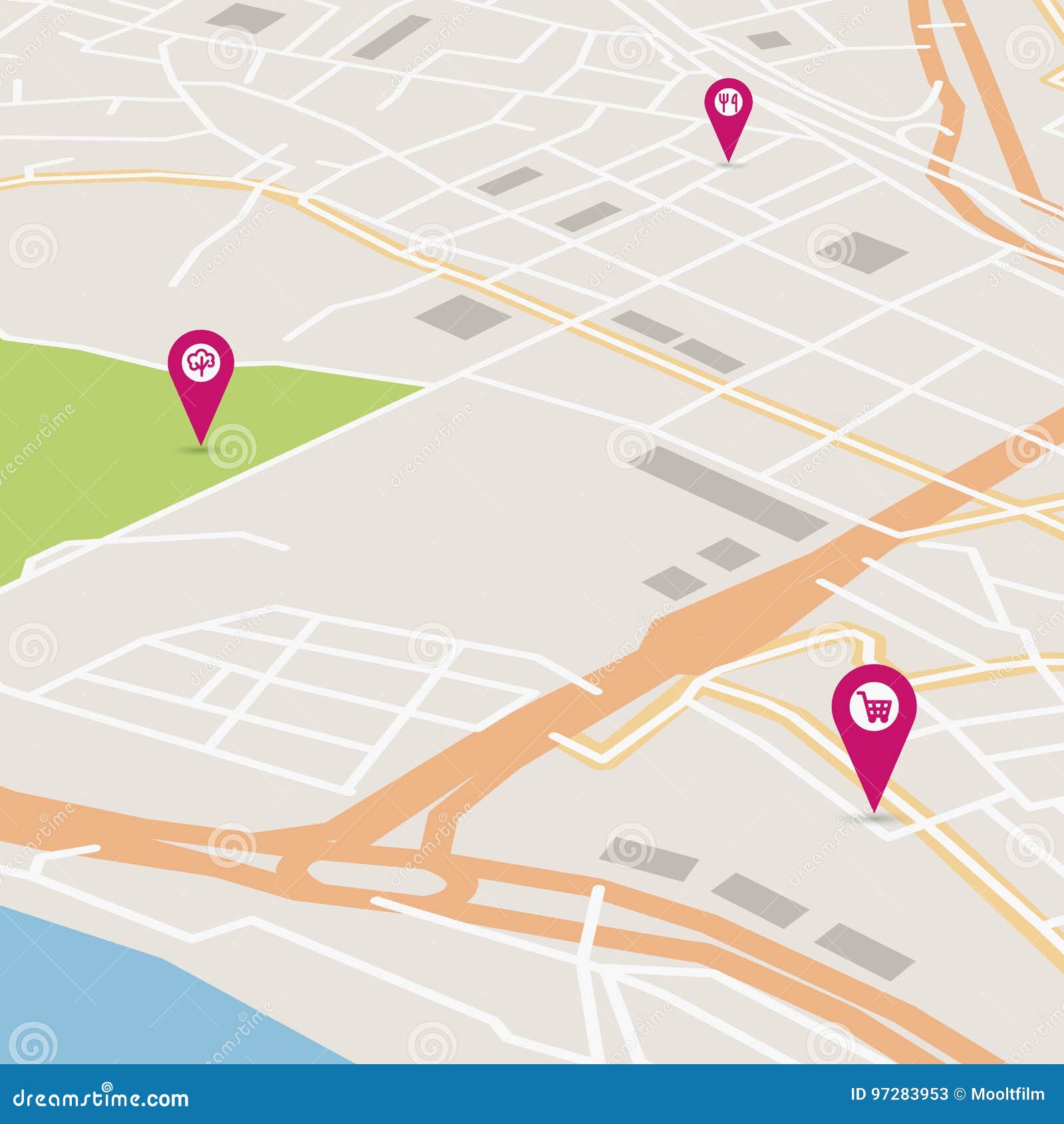 Vector city map stock vector. Illustration of modern - 97283953