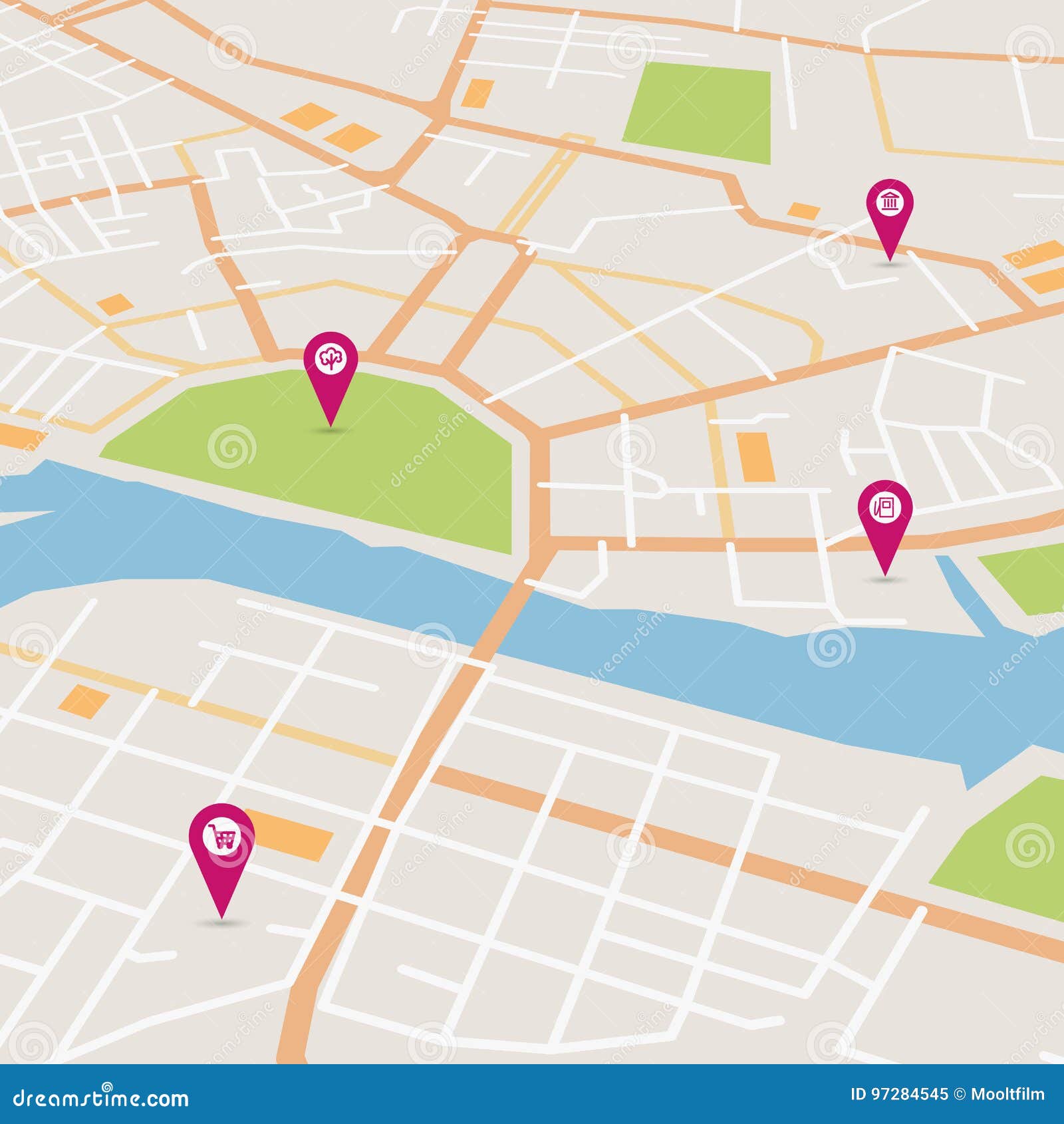 Vector city map stock vector. Illustration of icon, building - 97284545