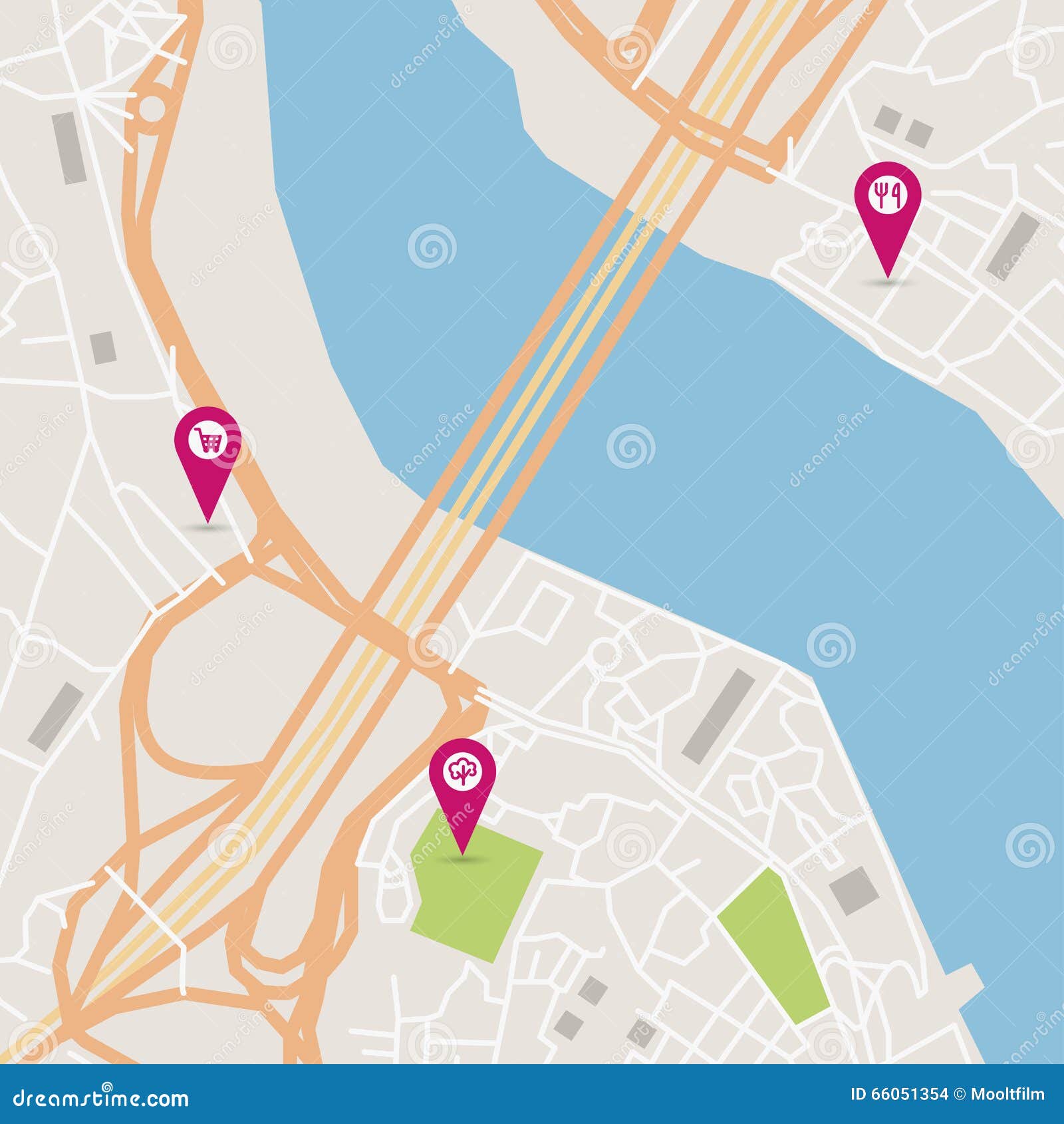 Vector city map stock vector. Illustration of country - 66051354