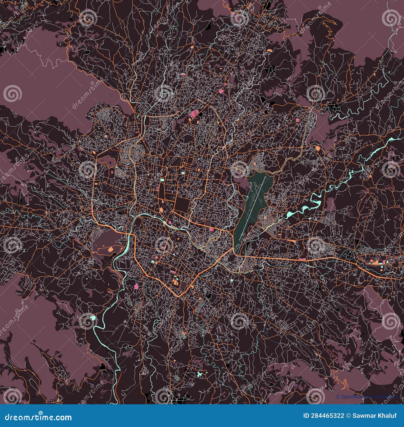 Map of Kathmandu , Nepal stock vector. Illustration of lighting - 284465322