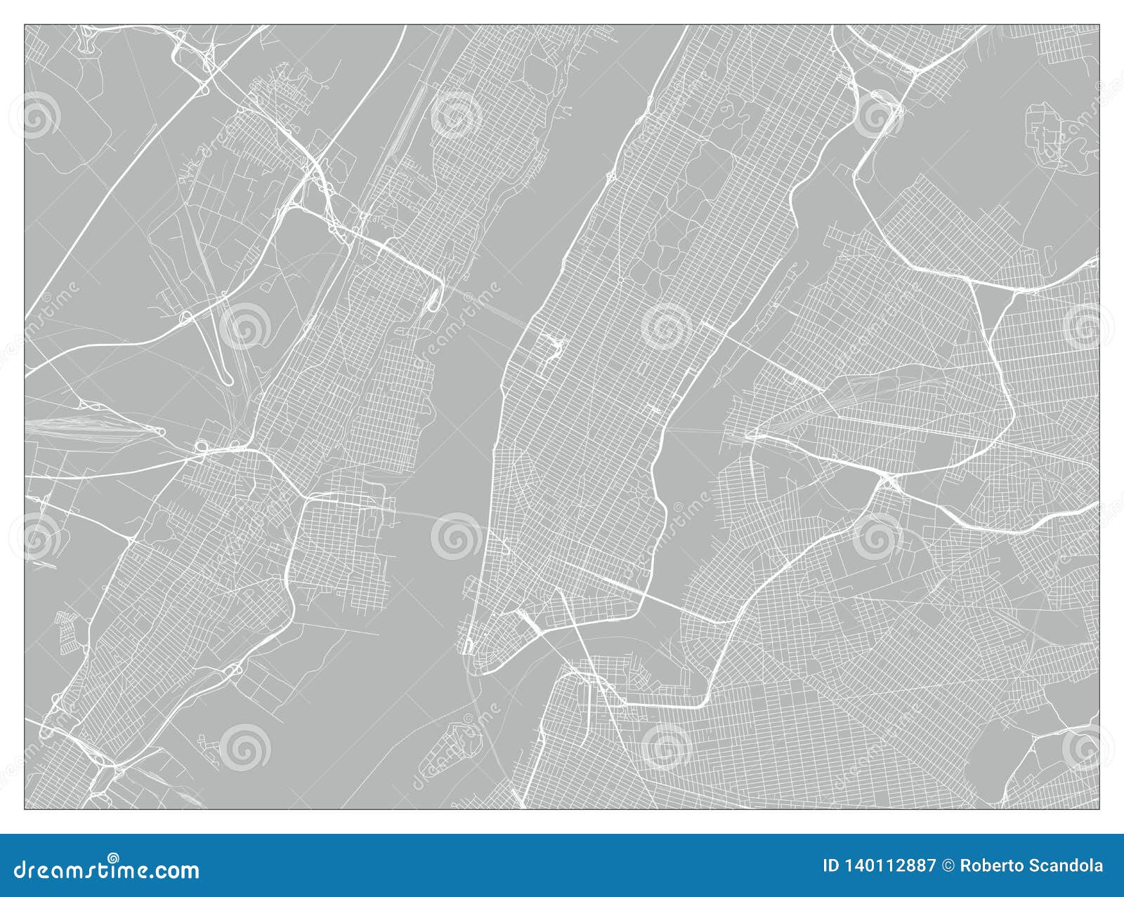 Vector City Map of New York Stock Vector - Illustration of downtown ...