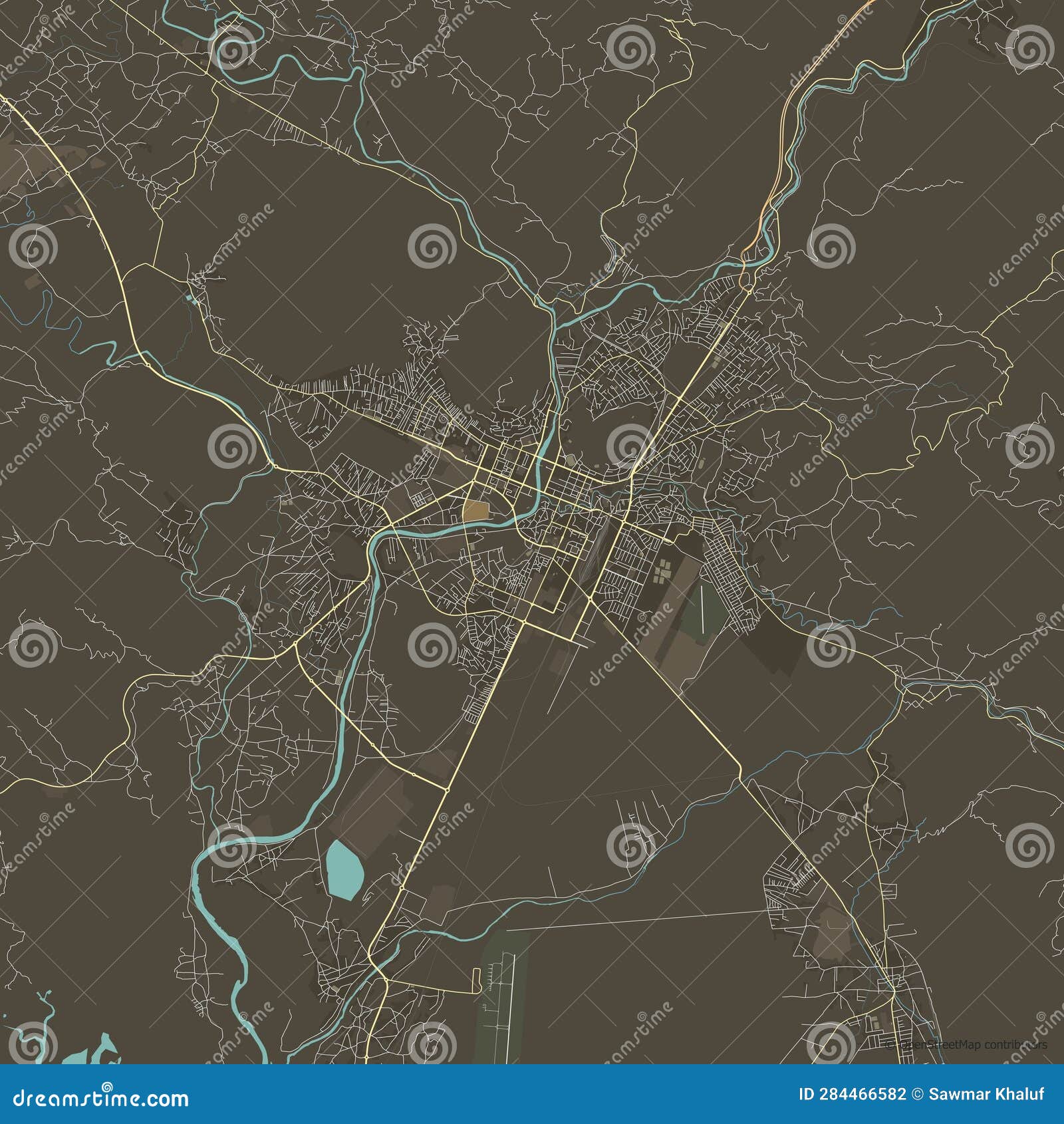 Map of Podgorica, Montenegro Stock Vector - Illustration of leaf ...