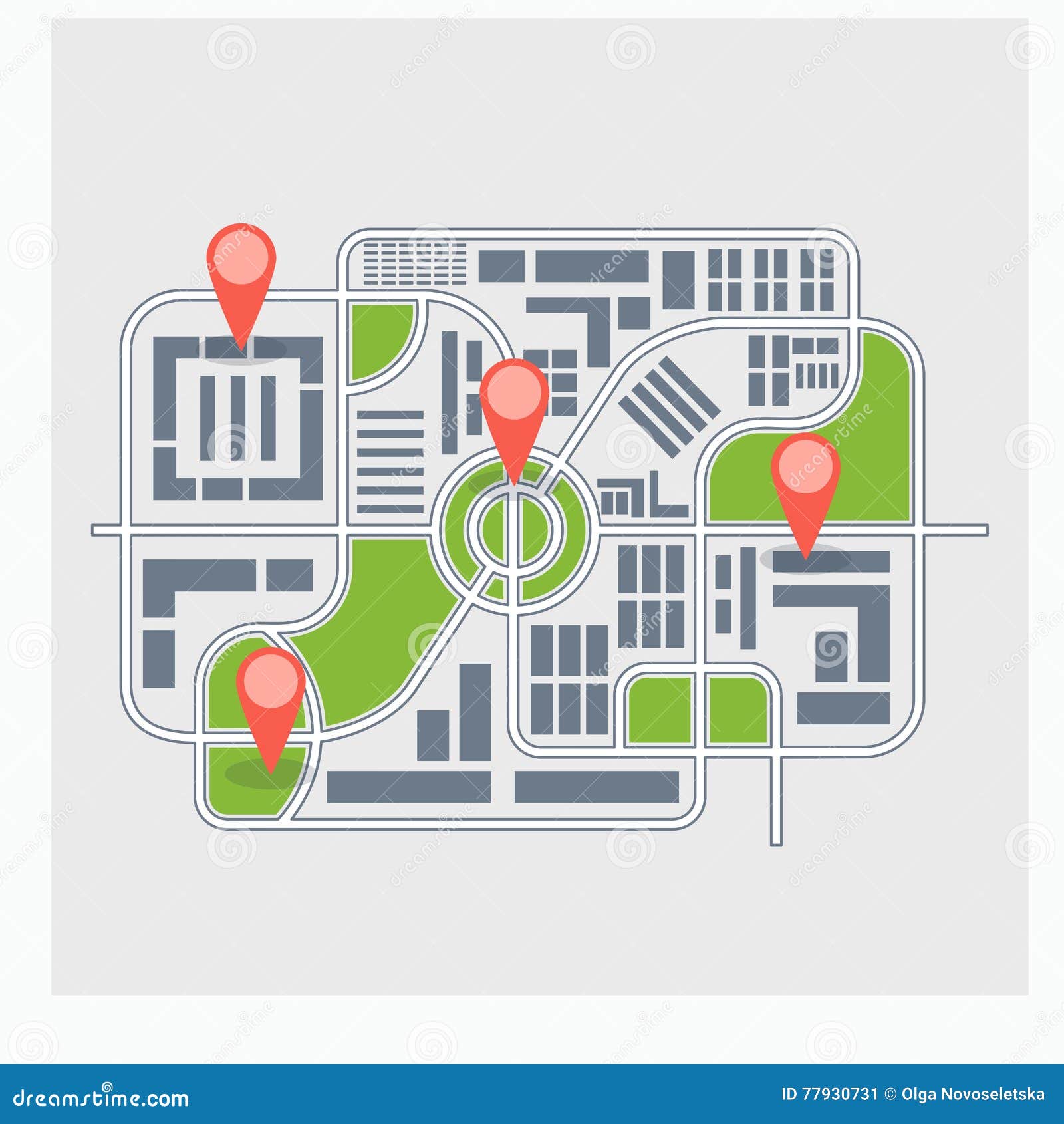 Vector city map stock vector. Illustration of background - 77930731