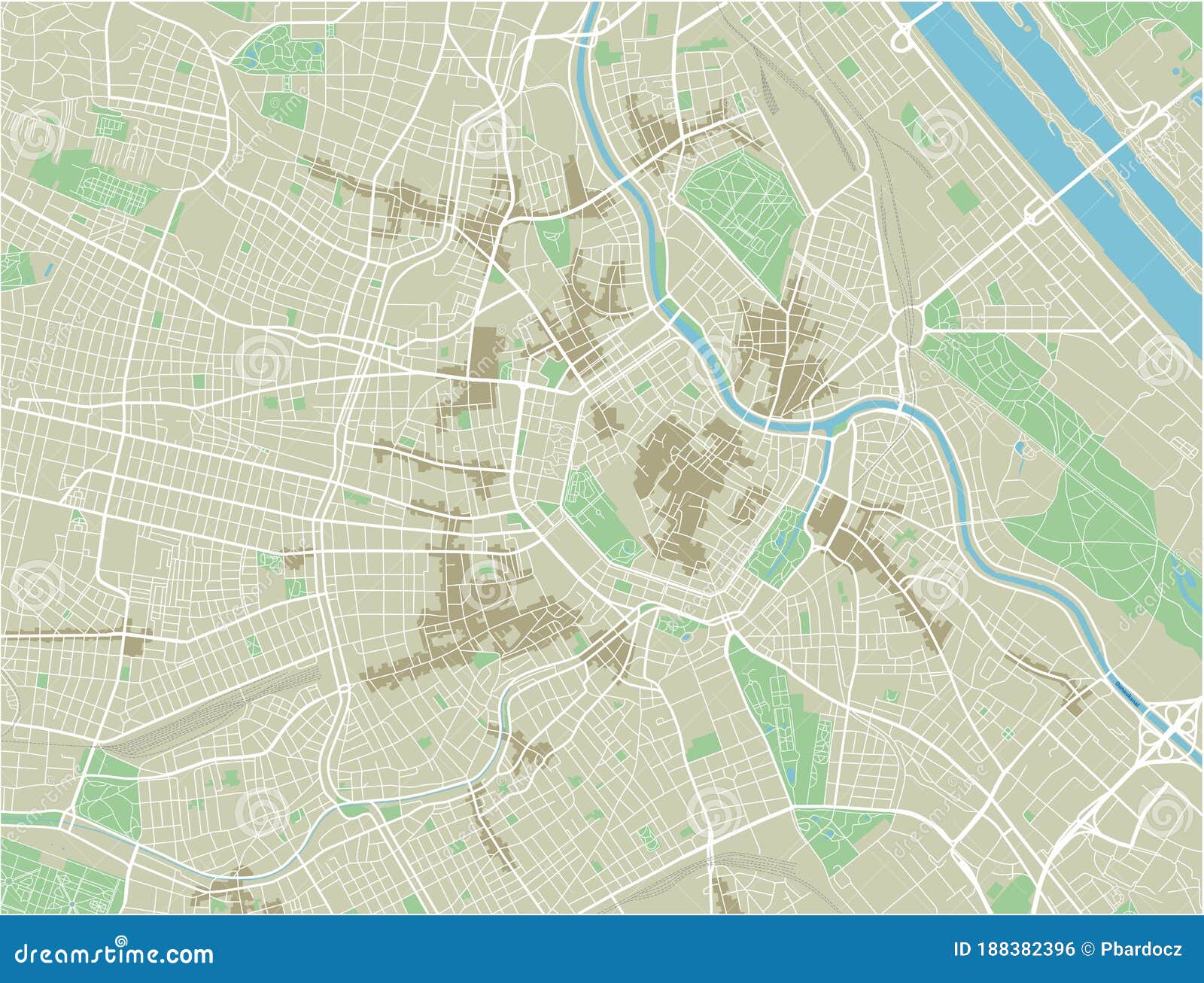 Vector city map of Vienna. stock vector. Illustration of landmark ...