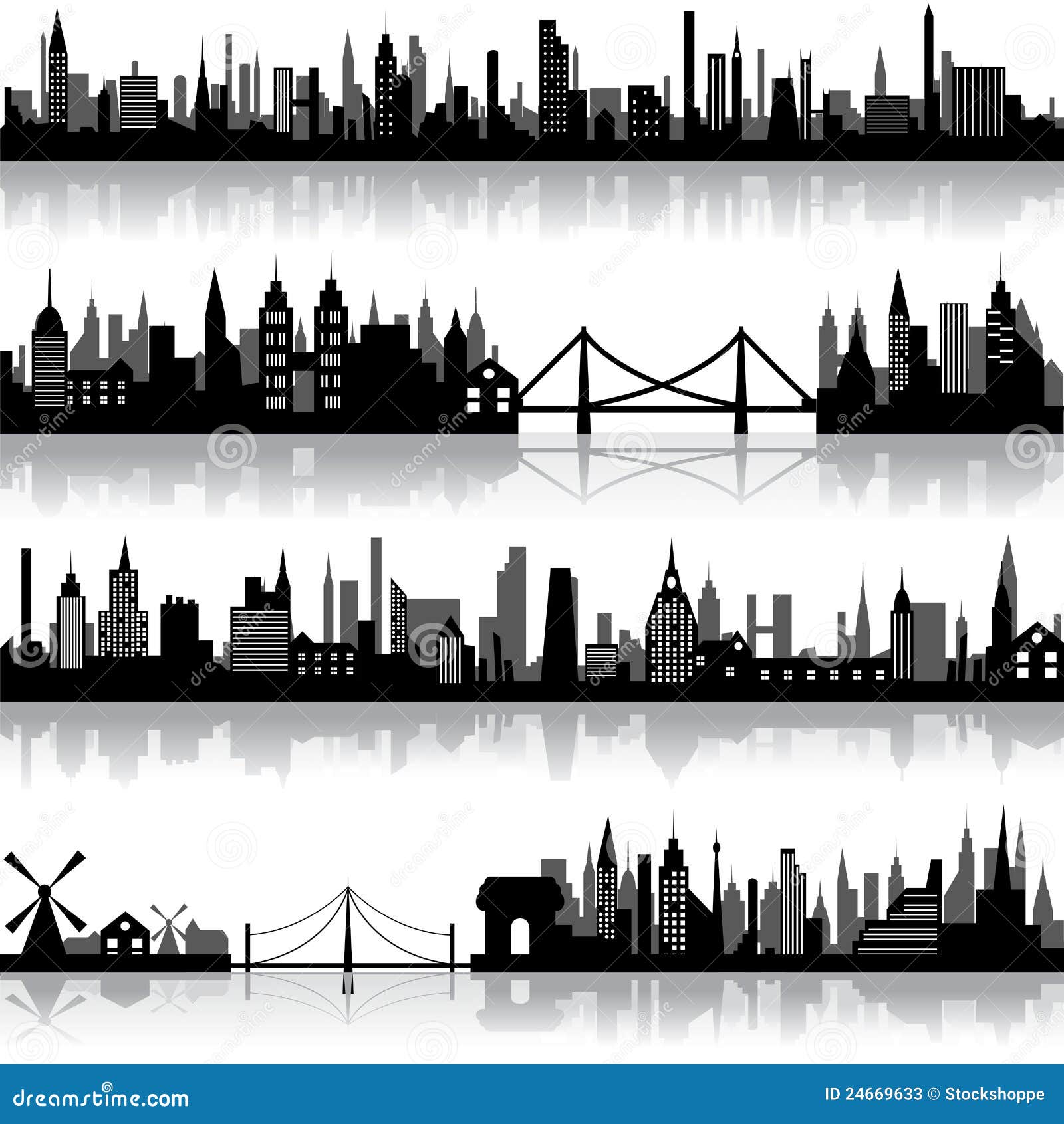Vector City Scape stock vector. Illustration of district - 24669633