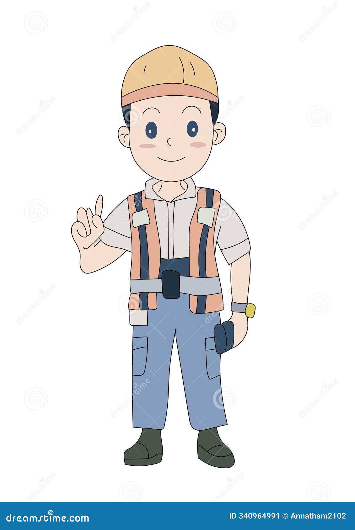 Vector of a Civil Engineer on Site Stock Illustration - Illustration of ...