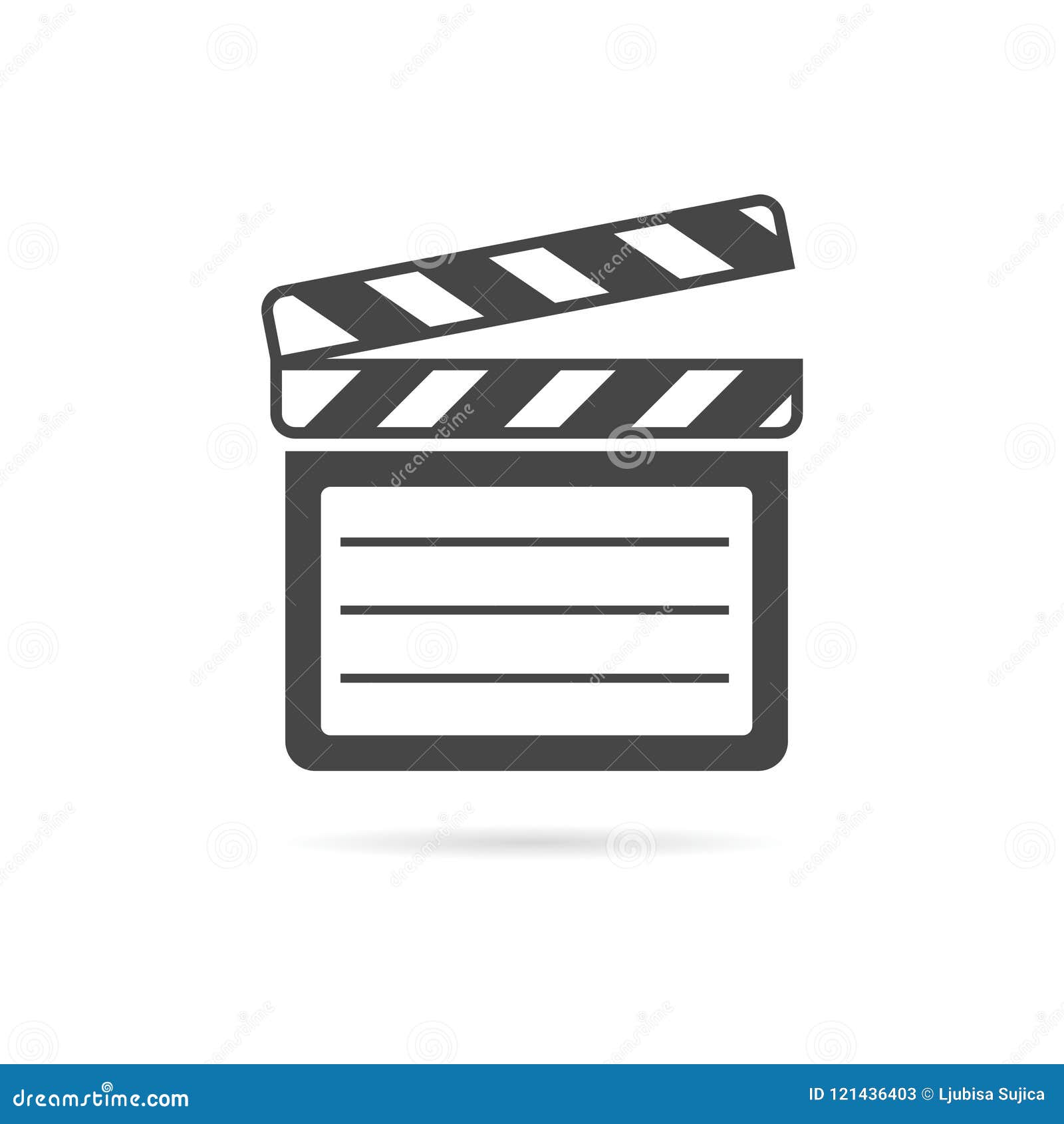 Vector clap board icon stock vector. Illustration of film - 121436403