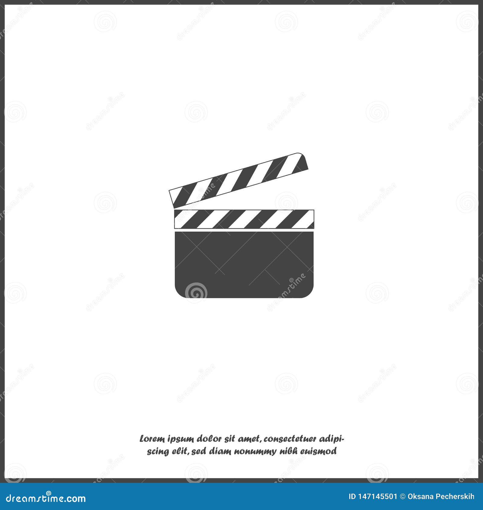 Vector Clapper for Movie on White Isolated Background Stock Vector ...