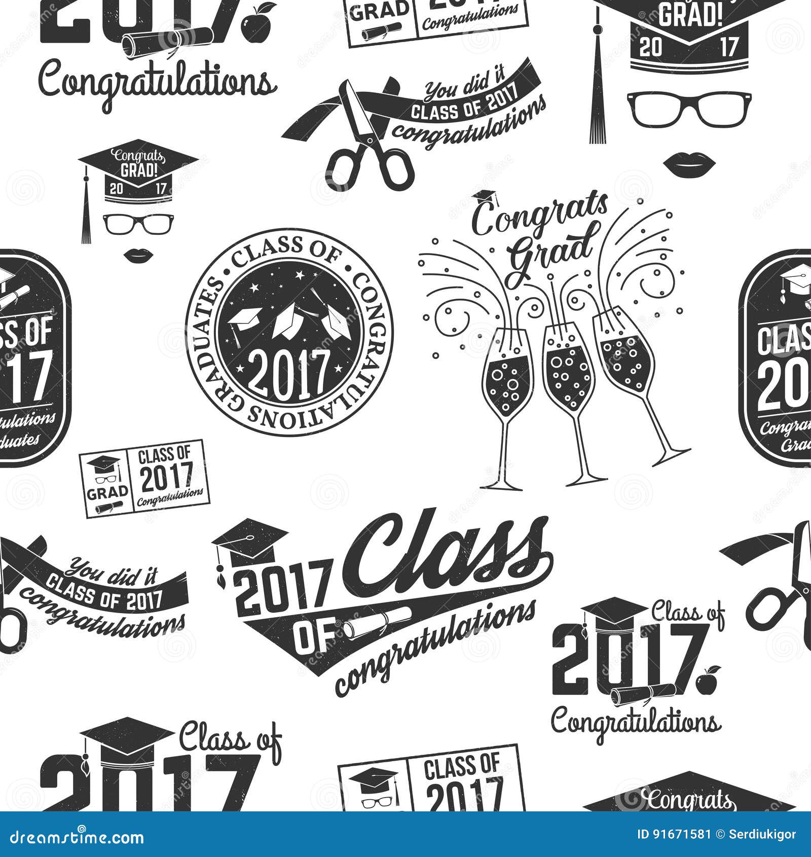 Vector Class of 2017 Badge. Stock Vector - Illustration of honors, seal ...