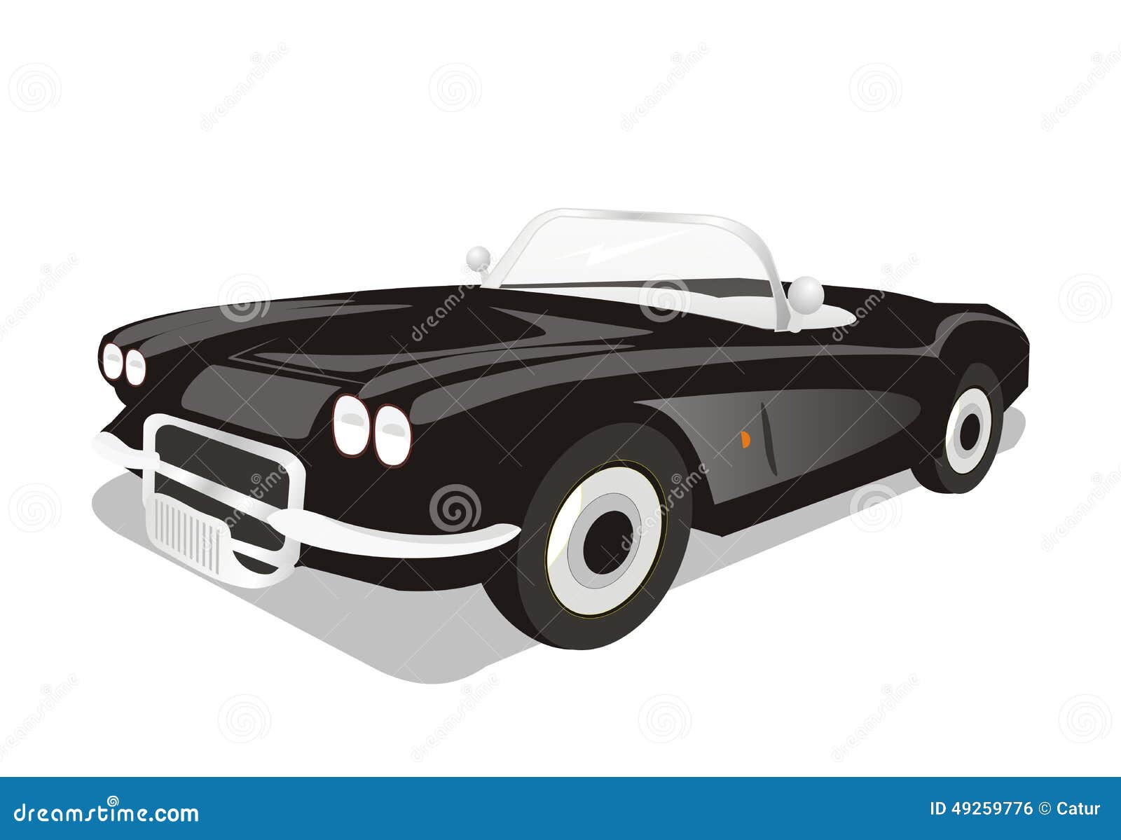 Vector Classic Convertible Black Car Stock Illustrations – 502 Vector ...