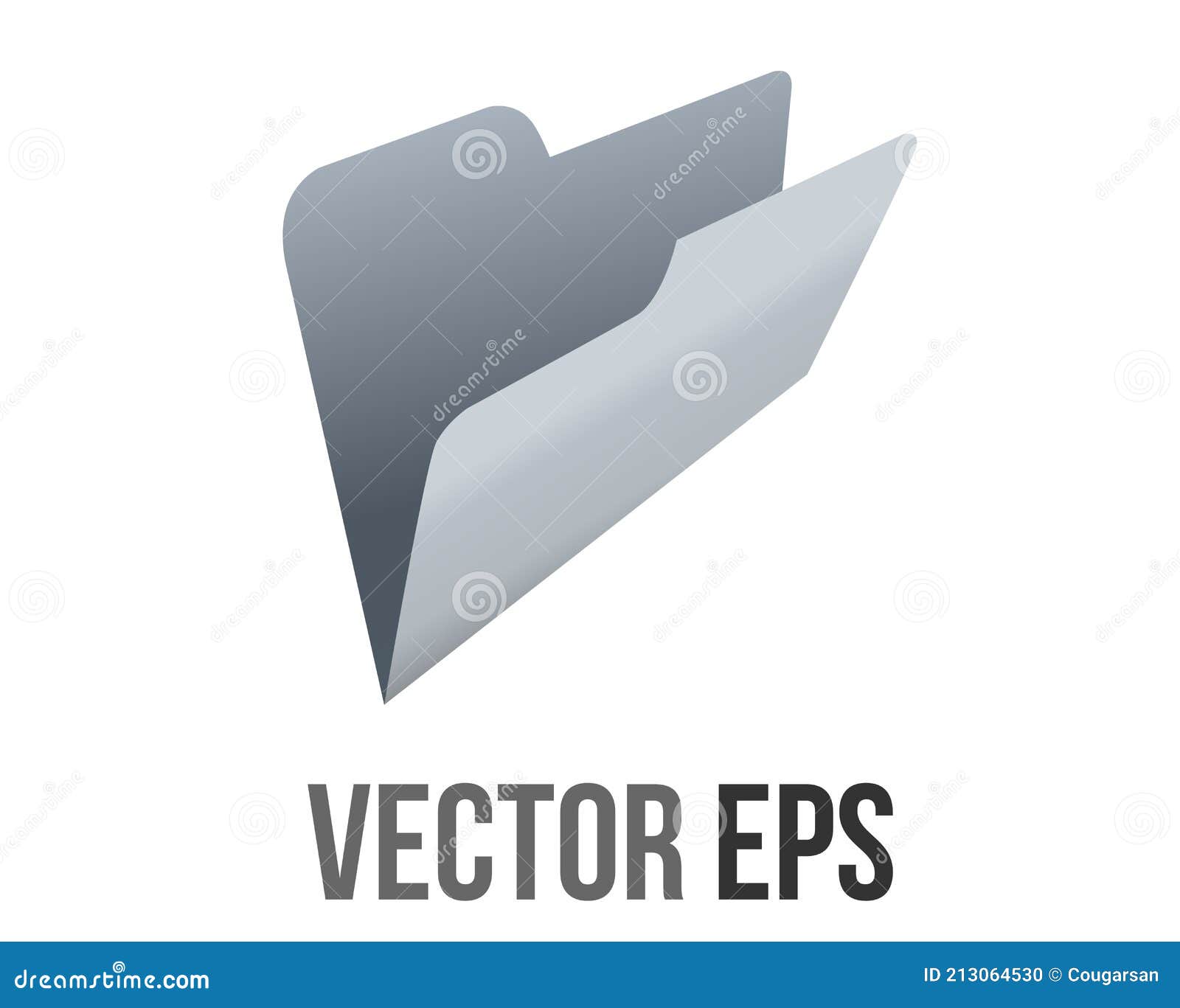 Vector Classic Gradient Grey Computer Empty File Folder Icon with ...