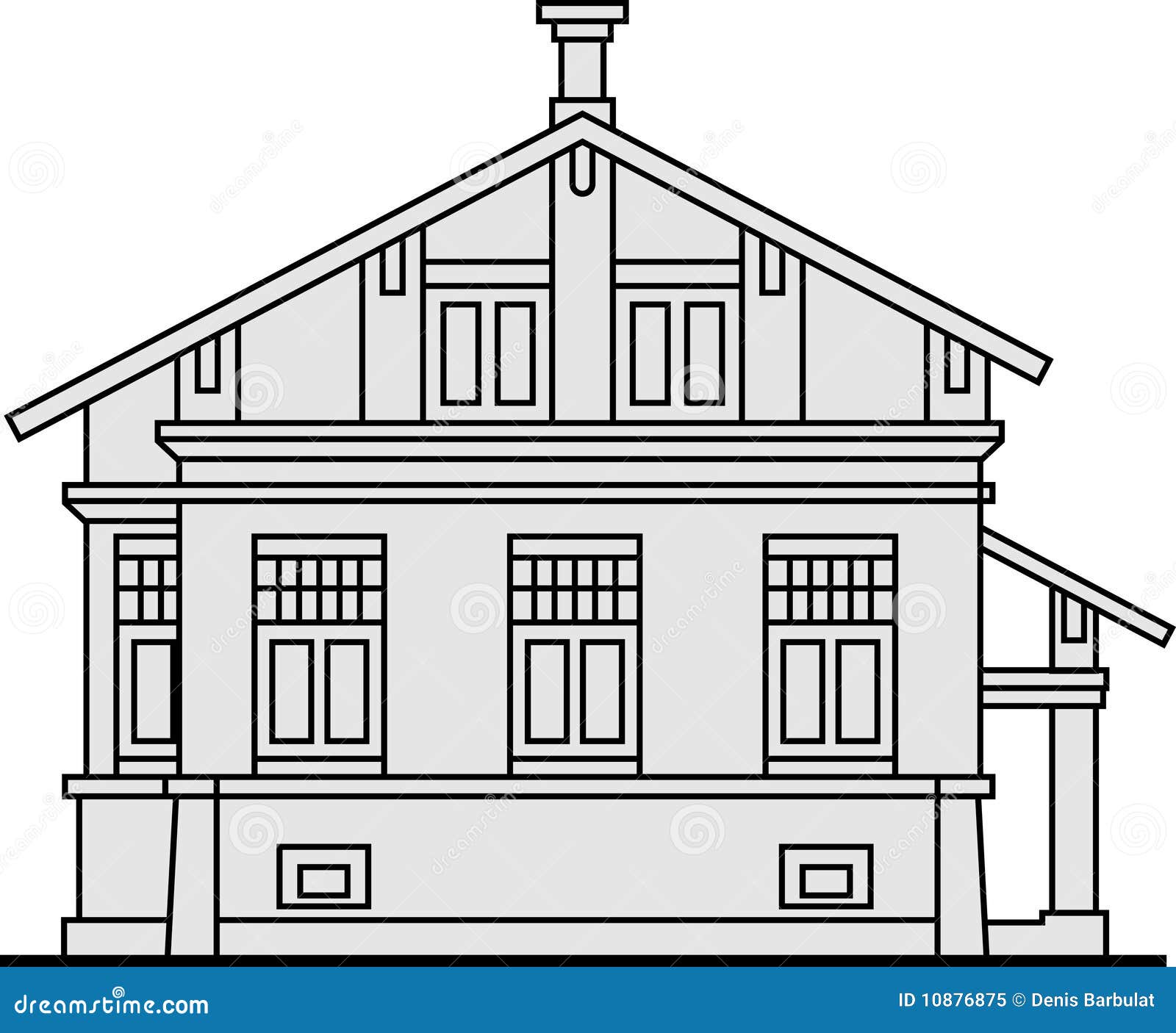 Vector classical house stock vector. Illustration of dacha - 10876875