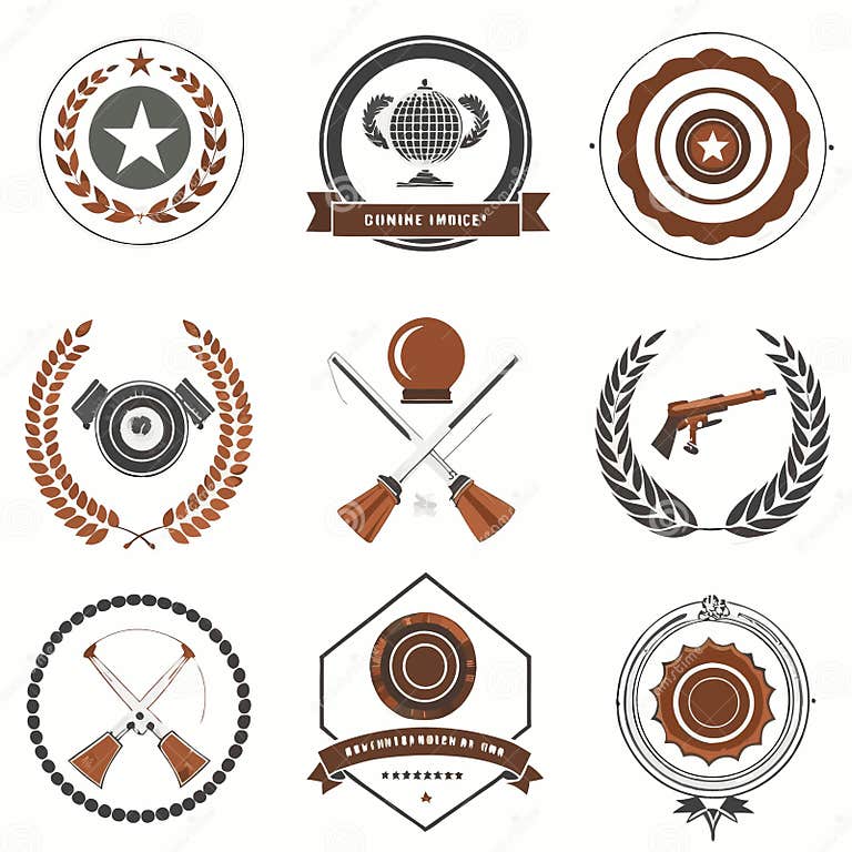 Vector Clay Target Emblems and Design Elements Stock Illustration ...