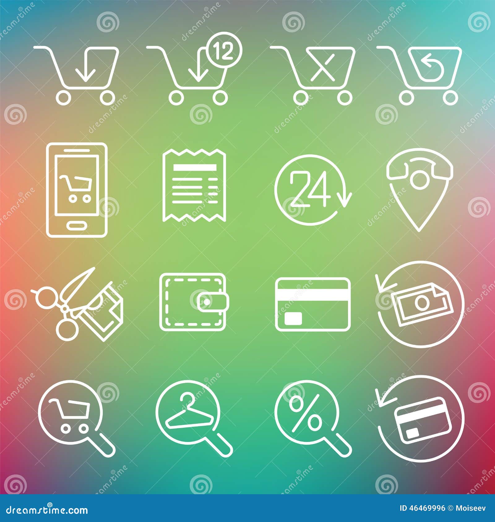 Vector Clean Icons Set for Web Design and Application User Inter Stock ...