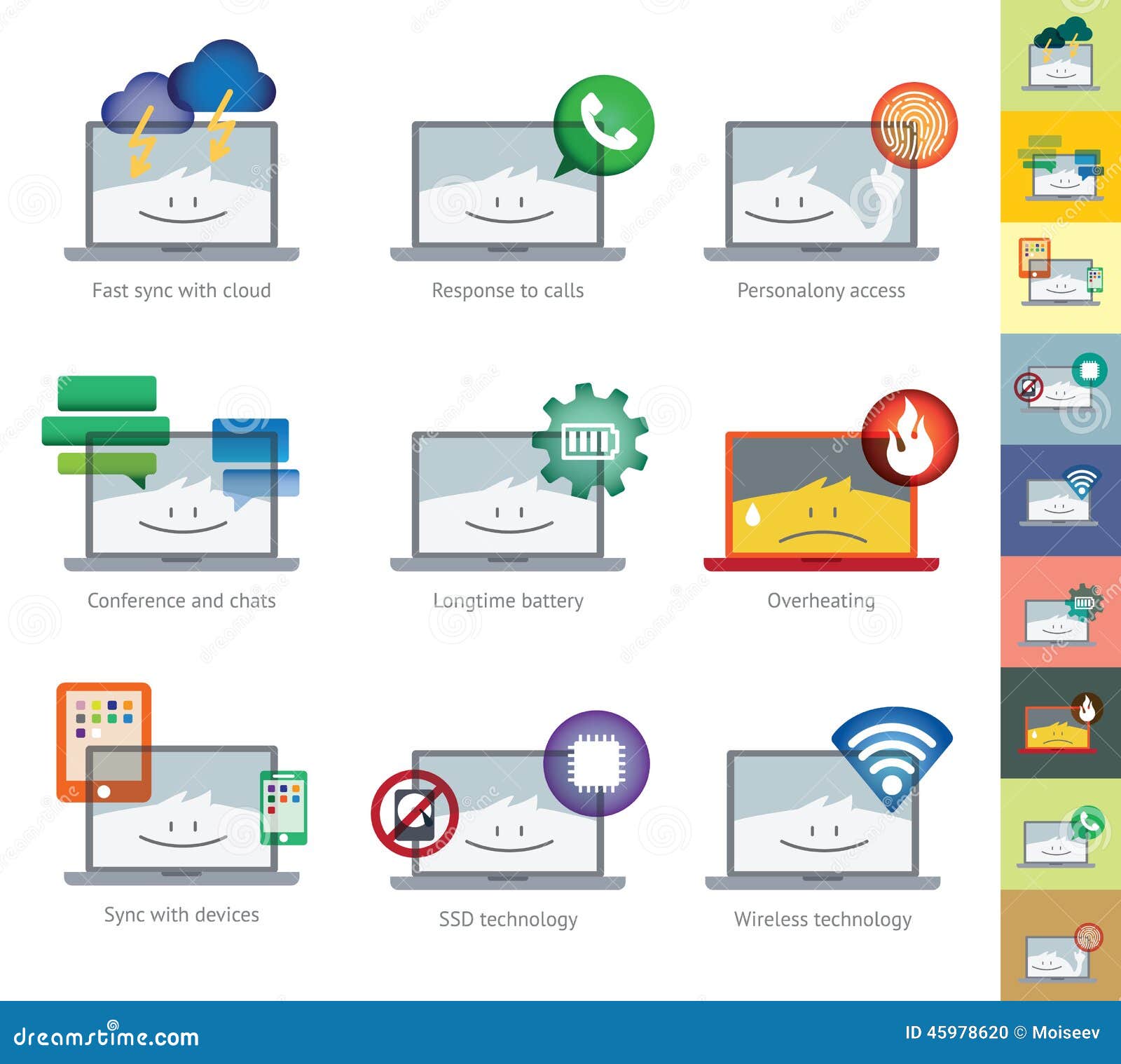 Vector clean icons set stock vector. Illustration of heat - 45978620