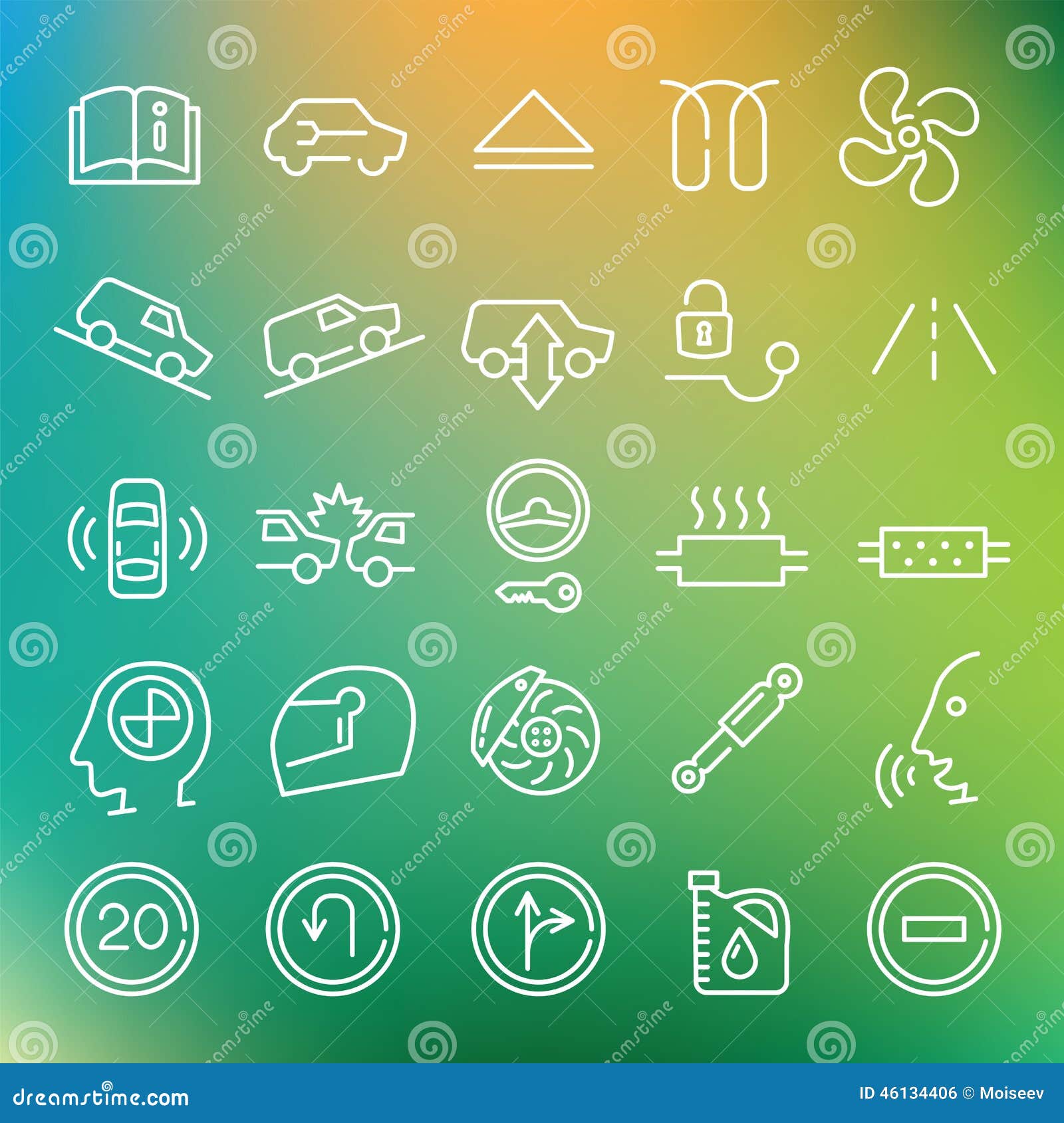 Vector clean icons set stock vector. Illustration of road - 46134406