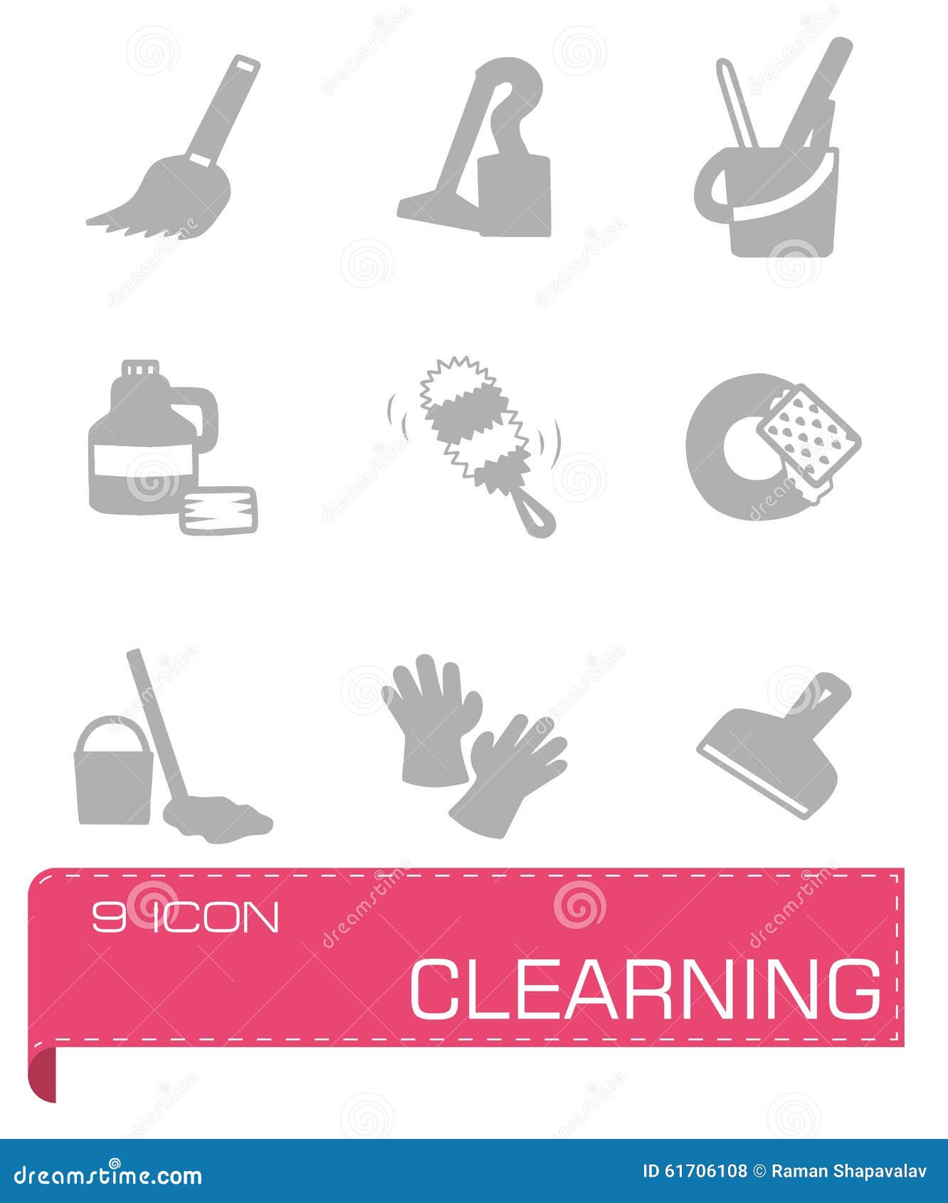 Vector Cleaning icon set stock vector. Illustration of wiper - 61706108