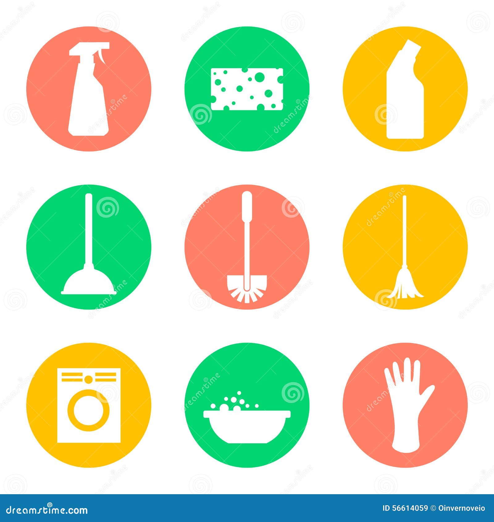 Vector Cleaning Products Icons. Sponge and Washing Stock Vector ...