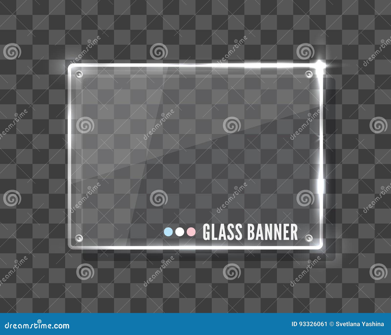 Vector Clear Glass Banner Over Transparent Background Stock Vector ...