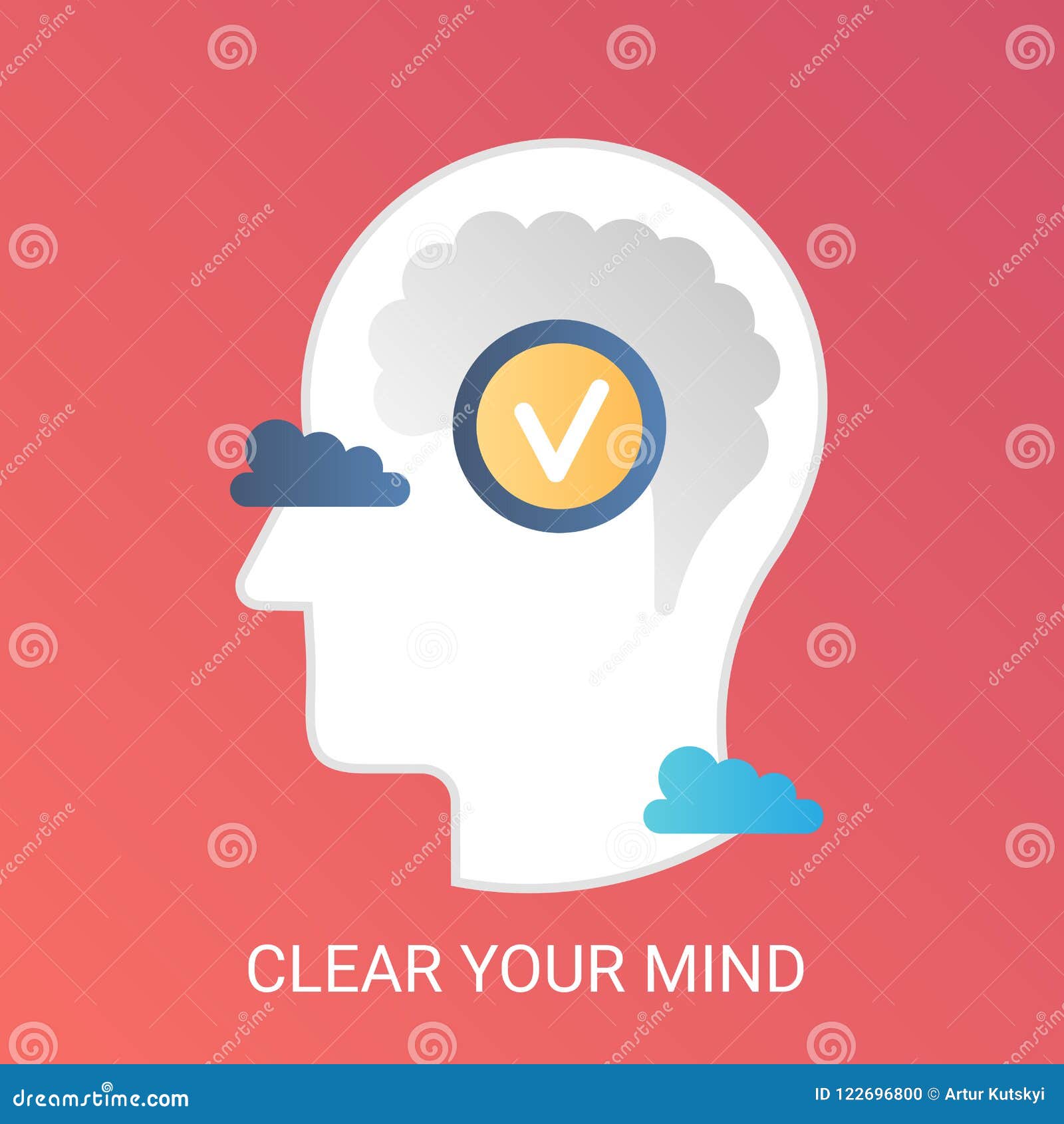 Vector Clear Your Mind Concept. Modern Gradient Flat Style. Stock ...