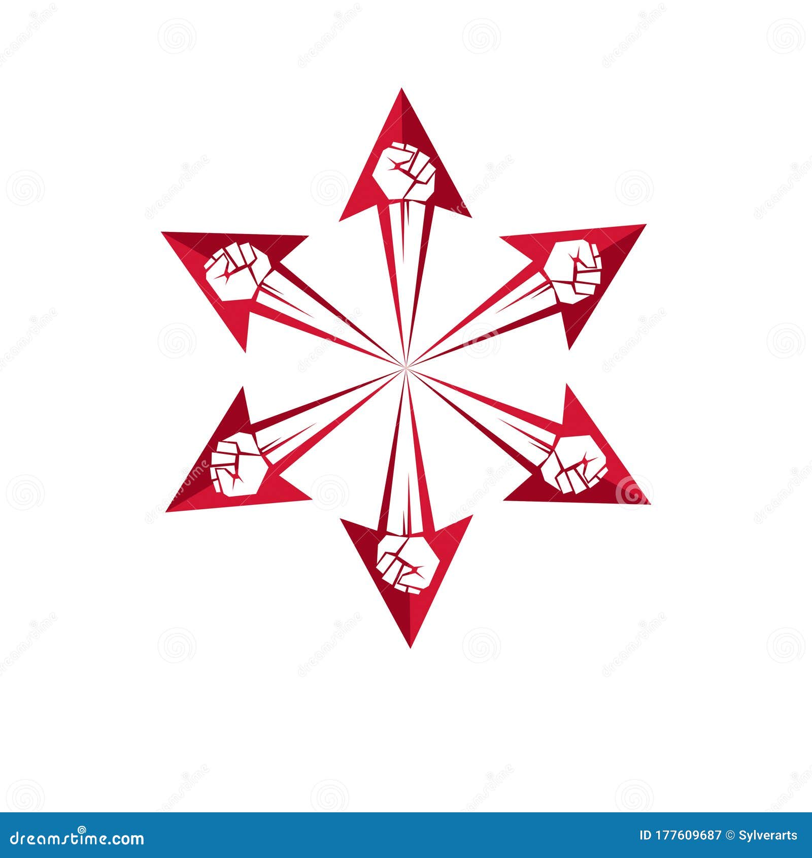 Vector Clenched Fist Of A Strong Man Created In Shape Of Arrow ...