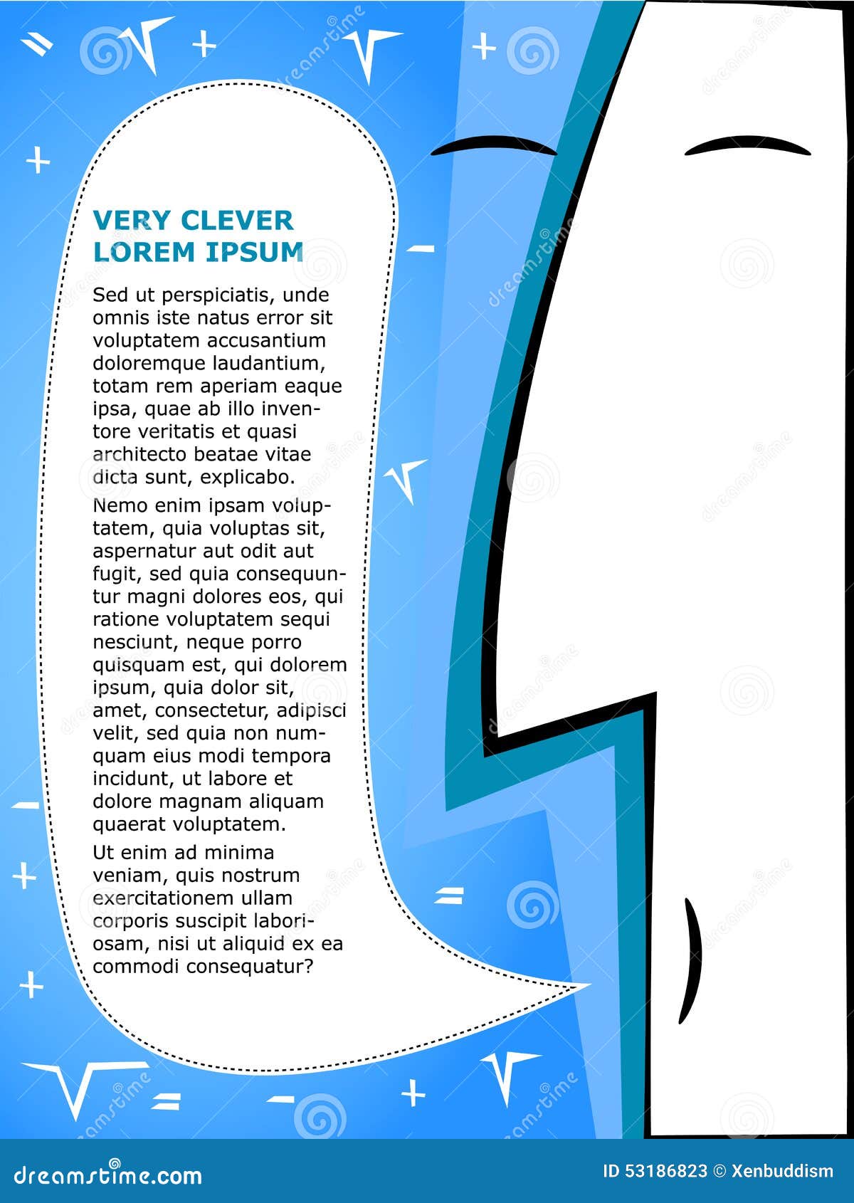 Vector clever face stock illustration. Illustration of building - 53186823