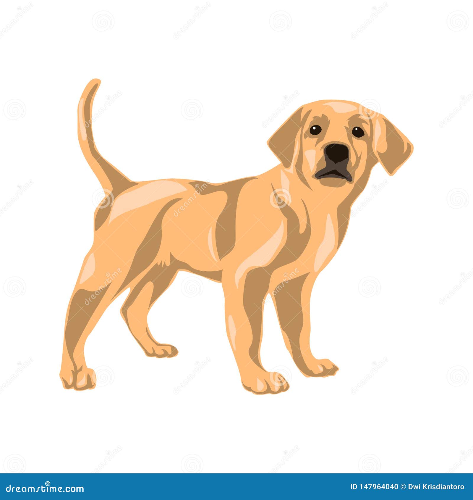 Vector Clip Art Animal Illustration. Dog Vector Illustration Stock ...