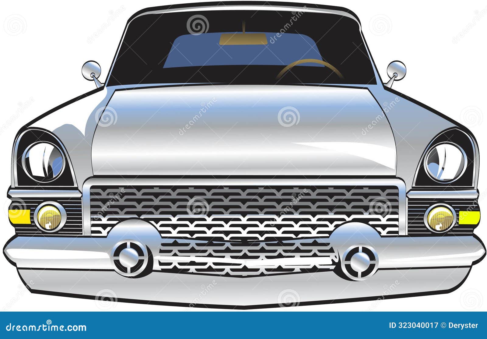 Vector Clip Art Silver Car Classic Modern Stock Vector - Illustration ...