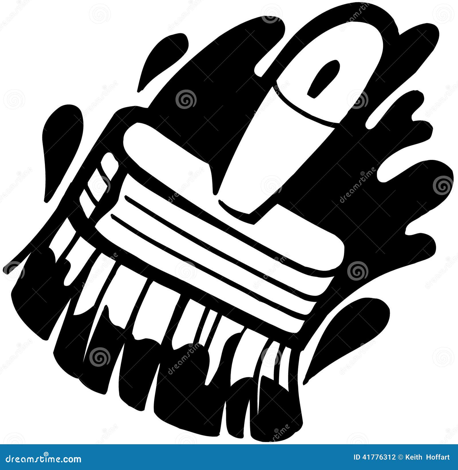 Vector Clipart De La Historieta De La Brocha Ilustración del Vector ...