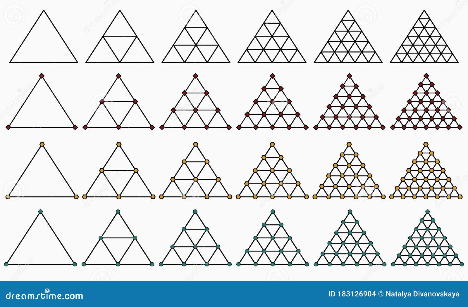 Vector Clipart with Different Triangles on Light Background Stock ...