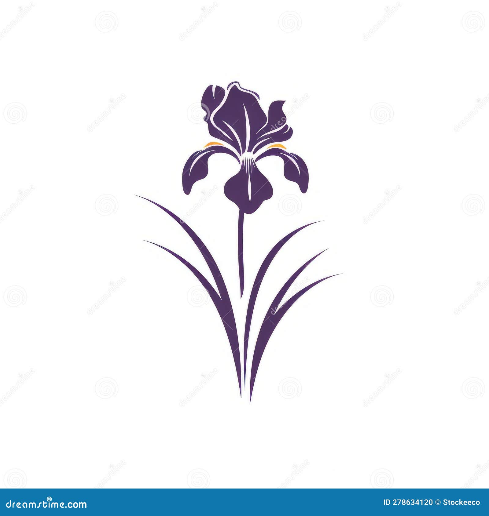 Minimalistic Iris Silhouette Vector Clipart Stock Illustration ...