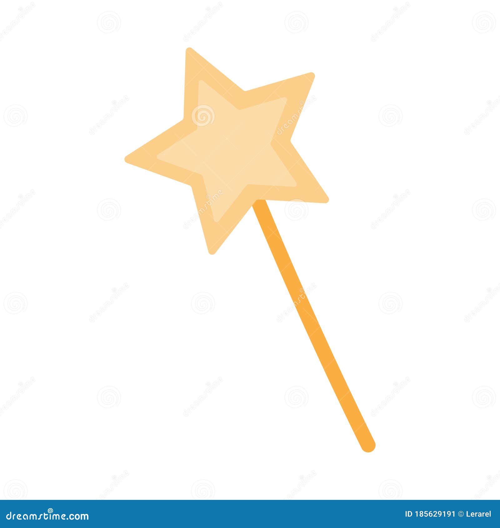Vector Clipart Magic Wand With A Star On The End In Flat Style. Vector ...