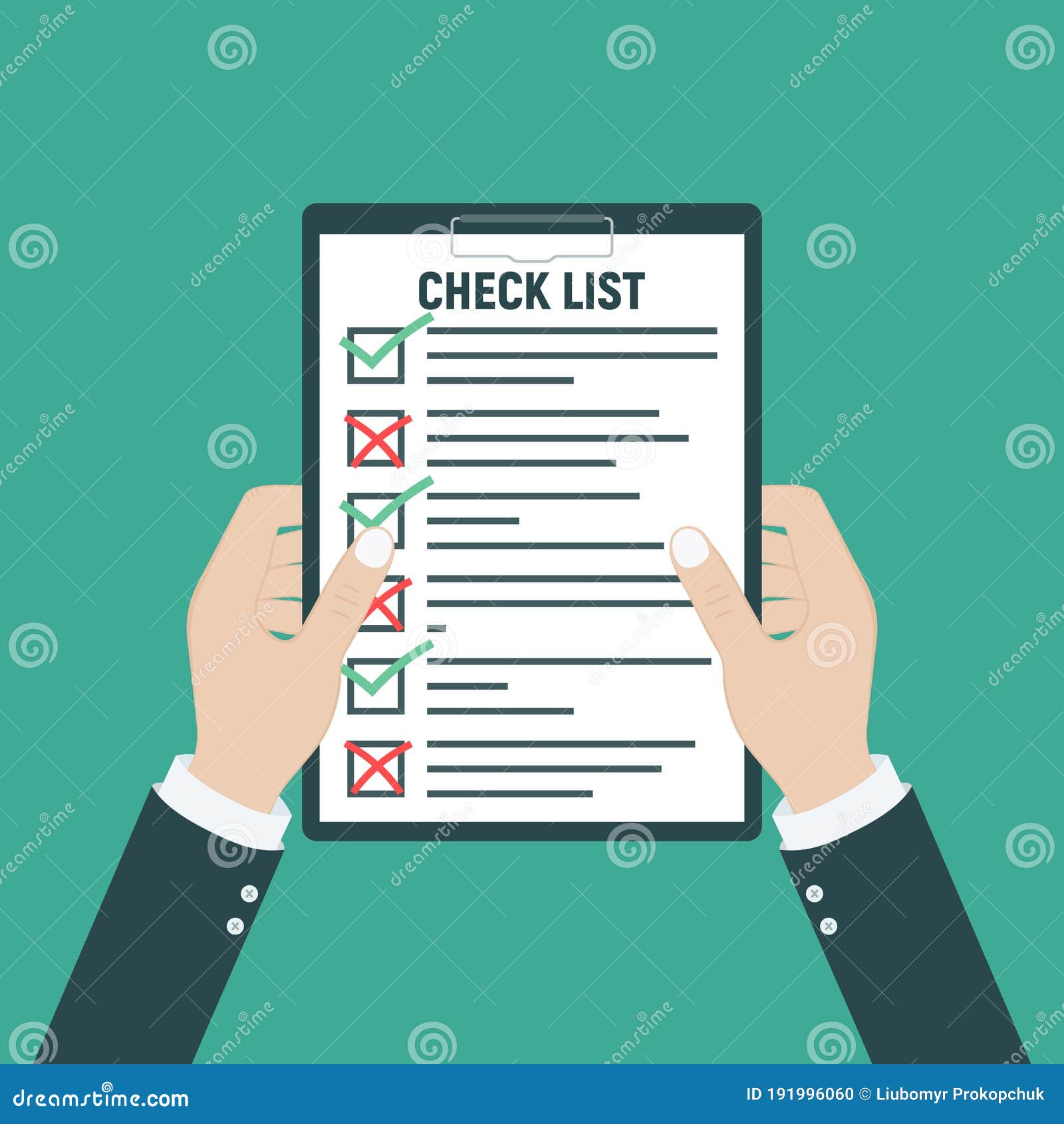 Clipboard With Green Ticks Checkmarks And Pen. Checklist Vector ...