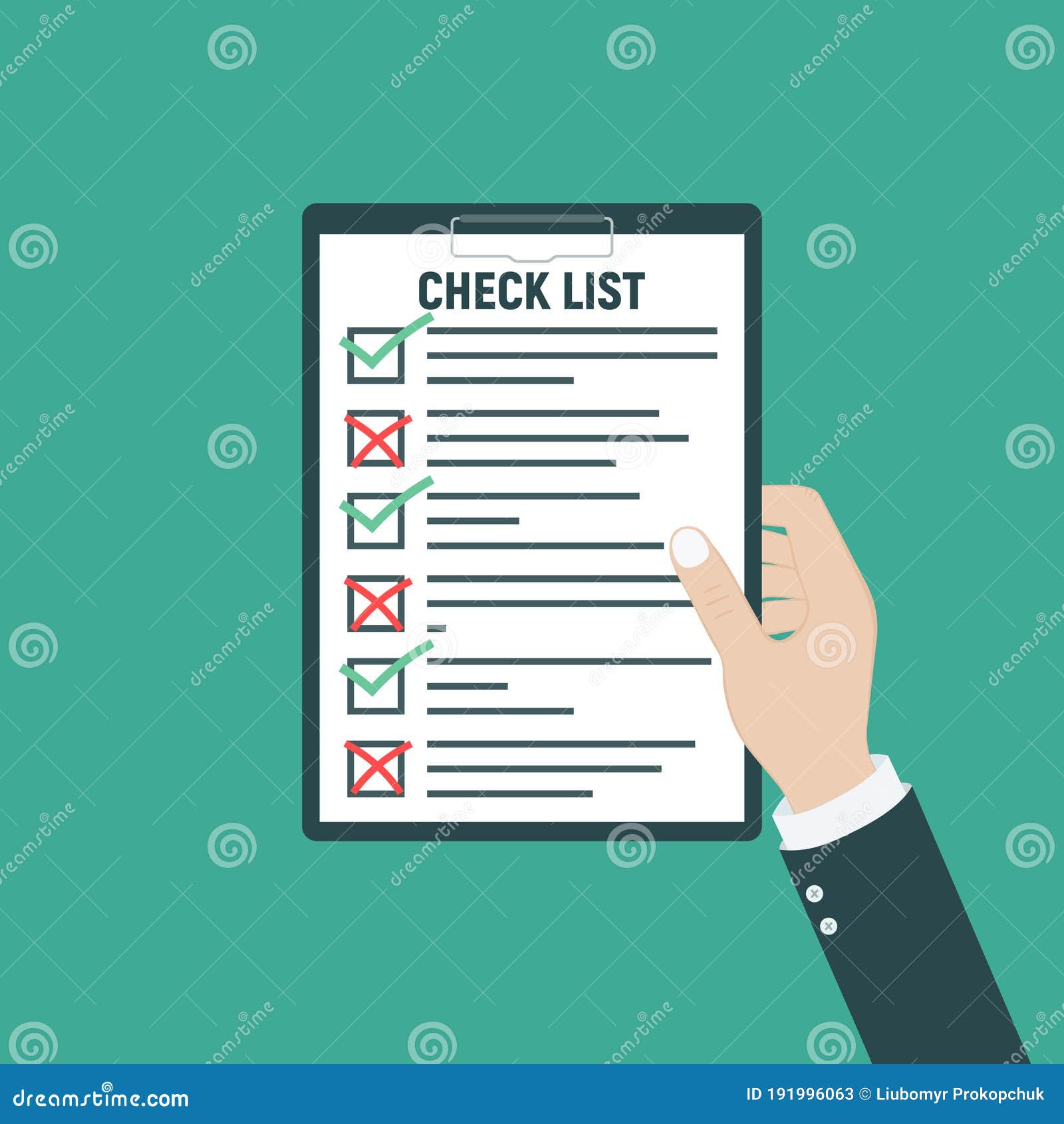 Clipboard With Green Ticks Checkmarks And Pen. Checklist Vector ...