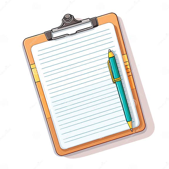Vector of a Clipboard with a Notepad and a Pen for Taking Notes and ...