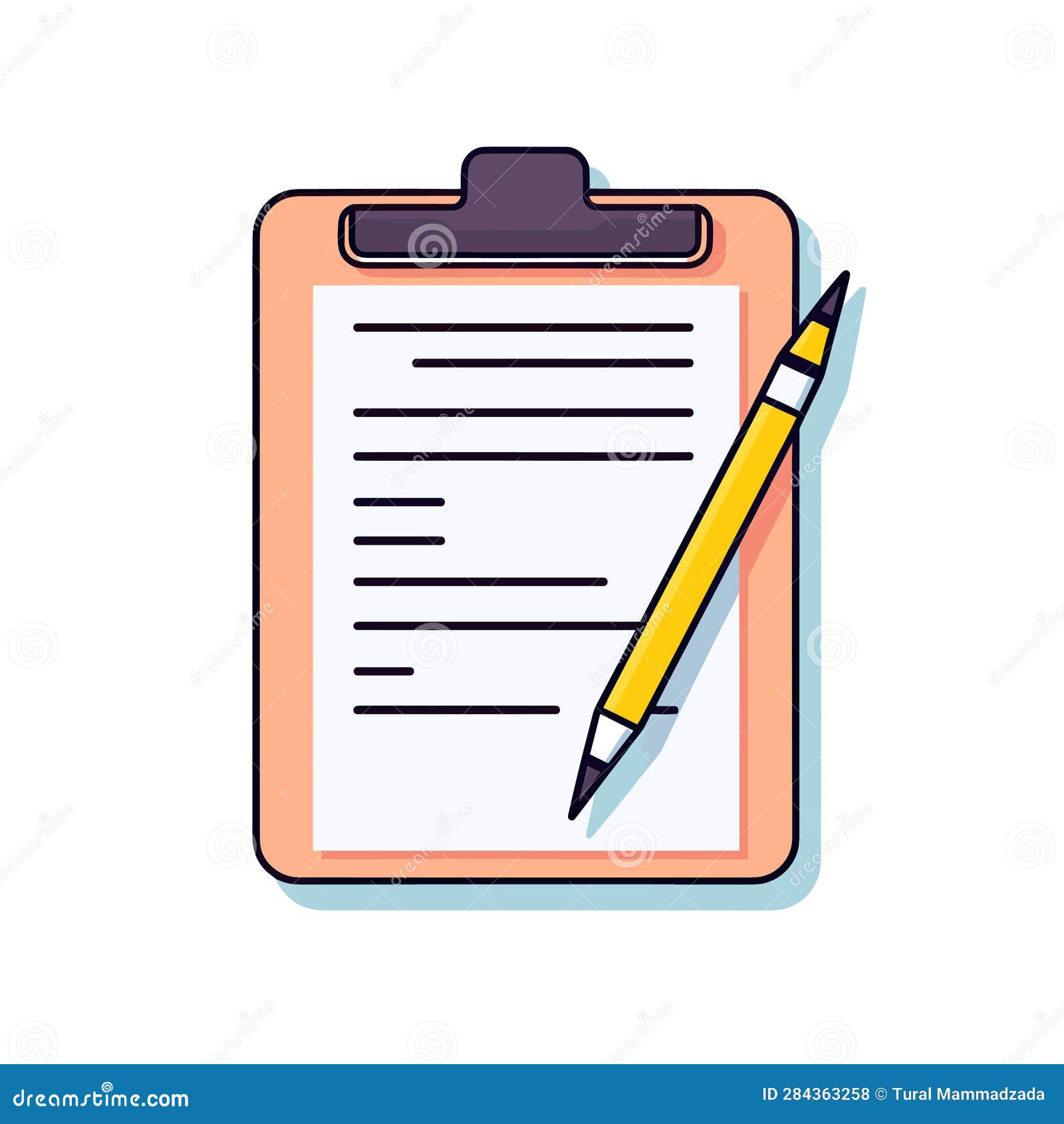 Vector of a Clipboard with a Pen on Top, Perfect for Organizing and ...