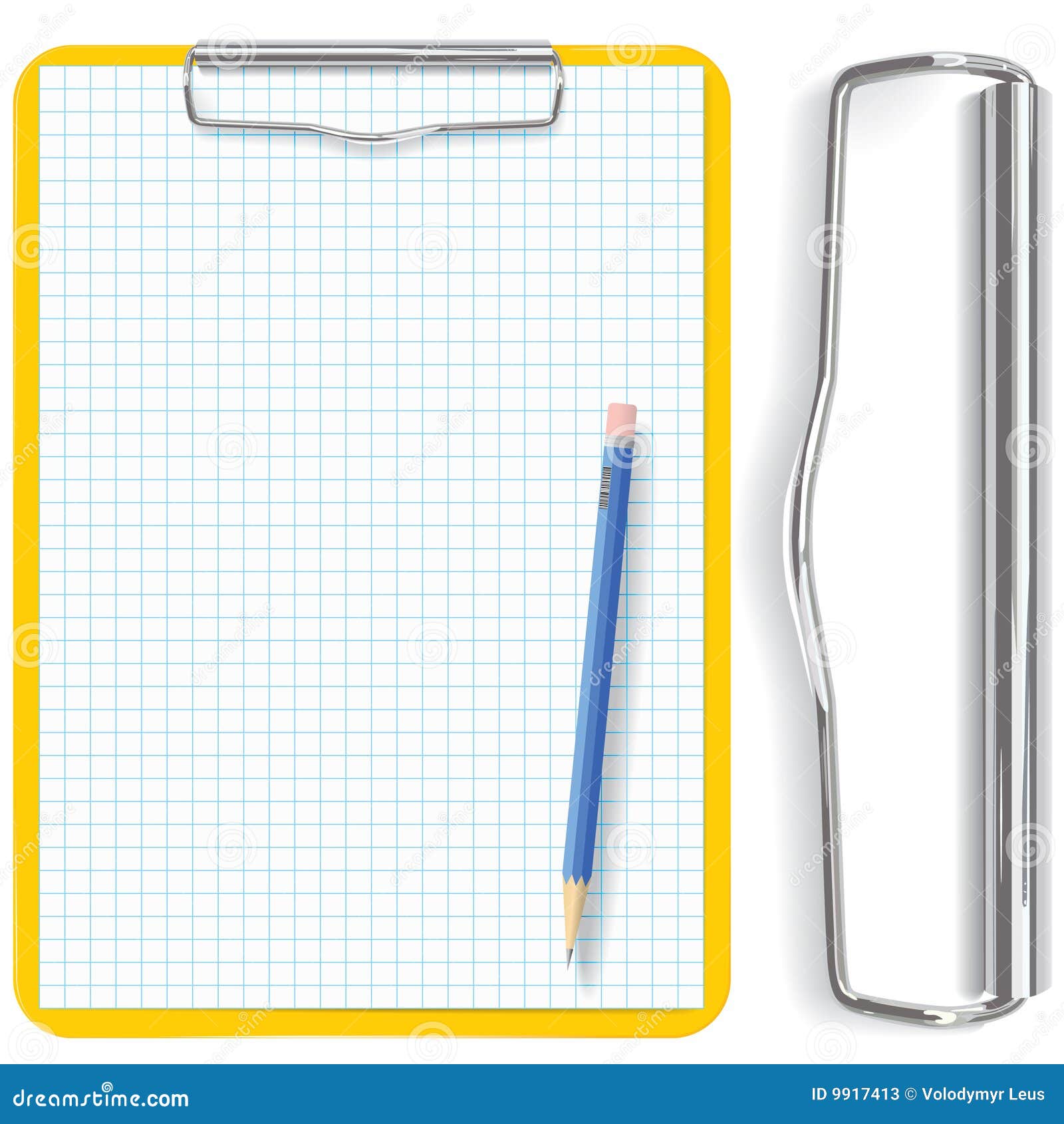 Vector Clipboard, Pencil and Paper Sheet Stock Vector - Illustration of ...