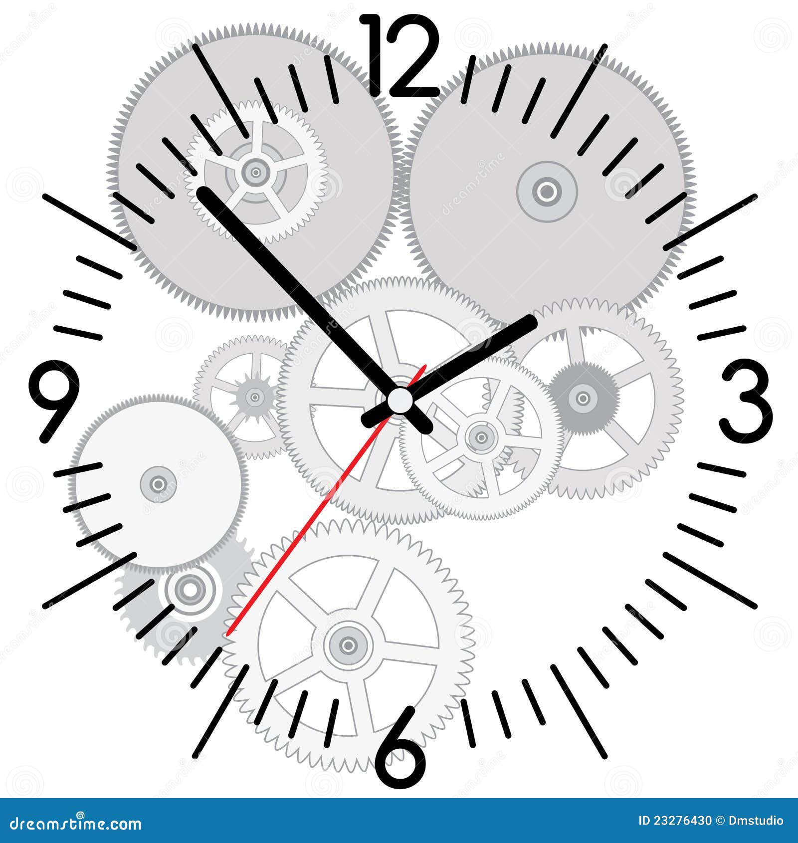 Vector clock and gears stock vector. Illustration of macro - 23276430