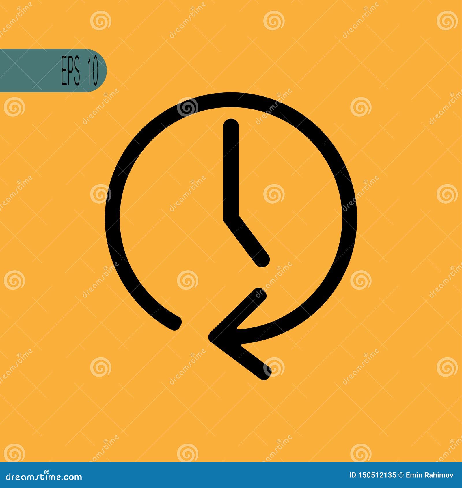 Vector Clock Icon with Arrow - Vector Illustration Stock Illustration ...