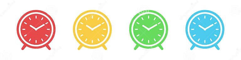 Vector Clock Icon Set. Clock Symbols Stock Illustration - Illustration ...