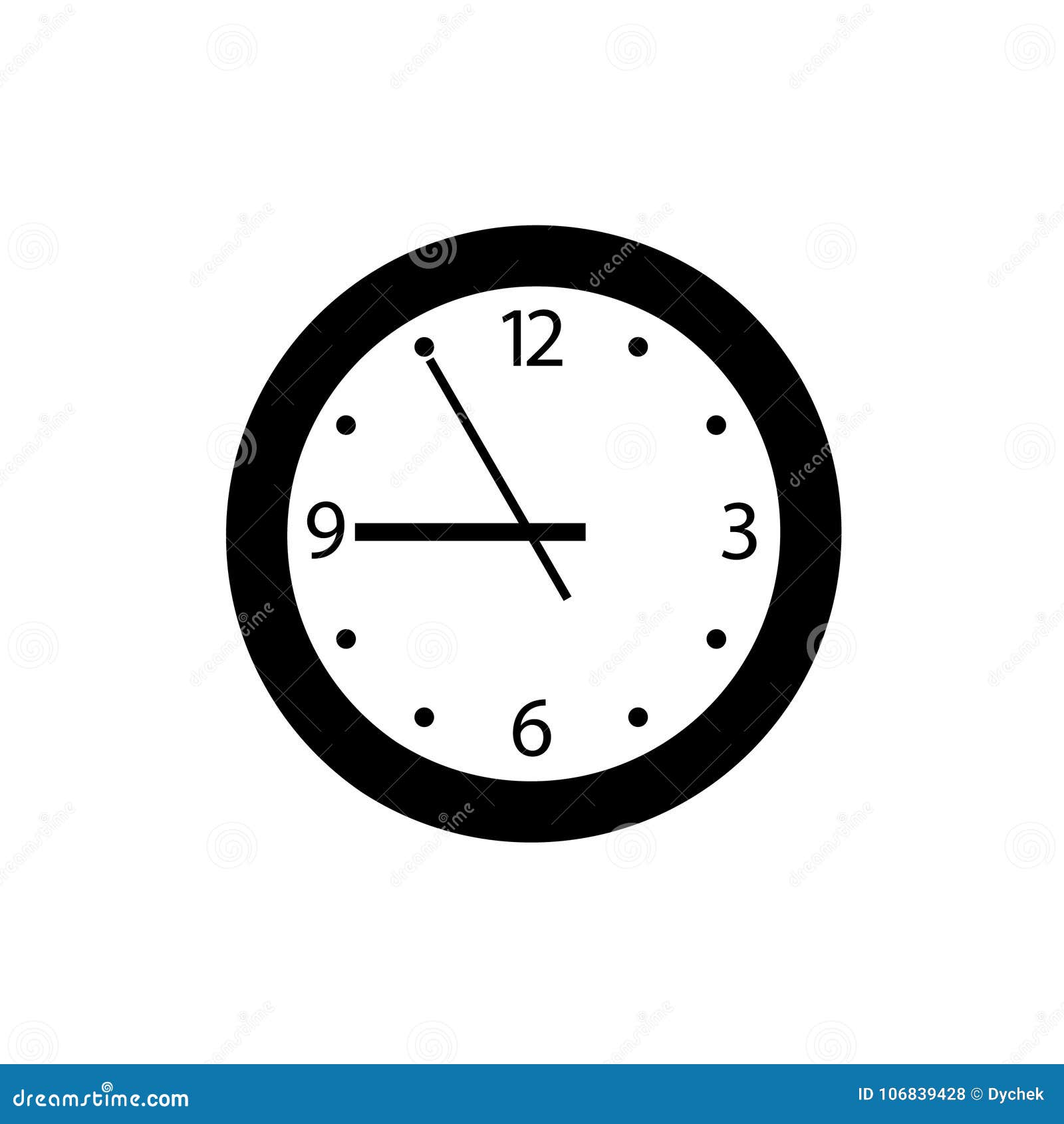 Vector Clock Icon on White Background Stock Vector - Illustration of ...
