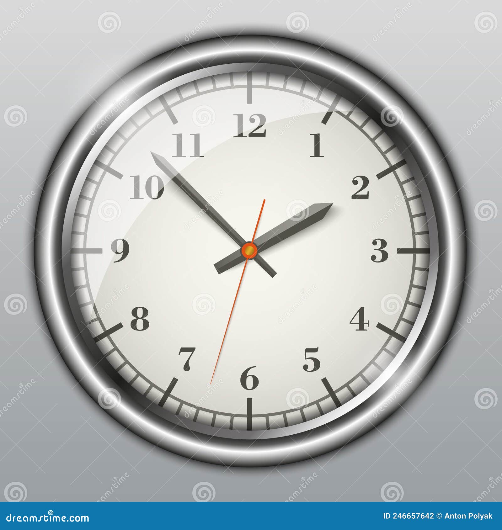 Vector Clock. Round Wall Clock Stock Vector - Illustration of timepiece ...