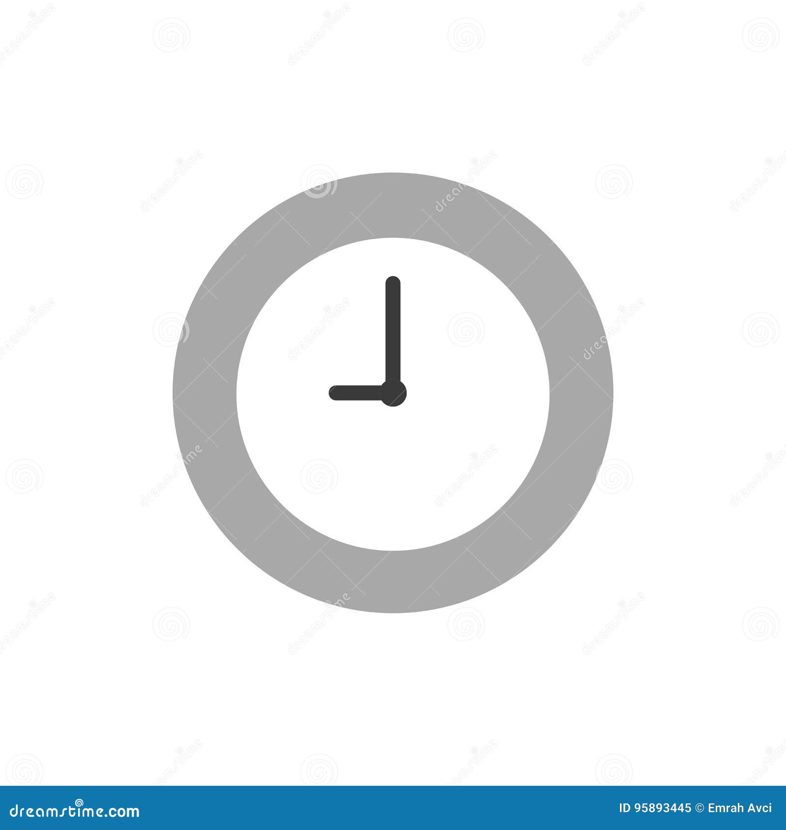 Vector Clock Time Icon on White with Flat Design Style Stock Vector ...