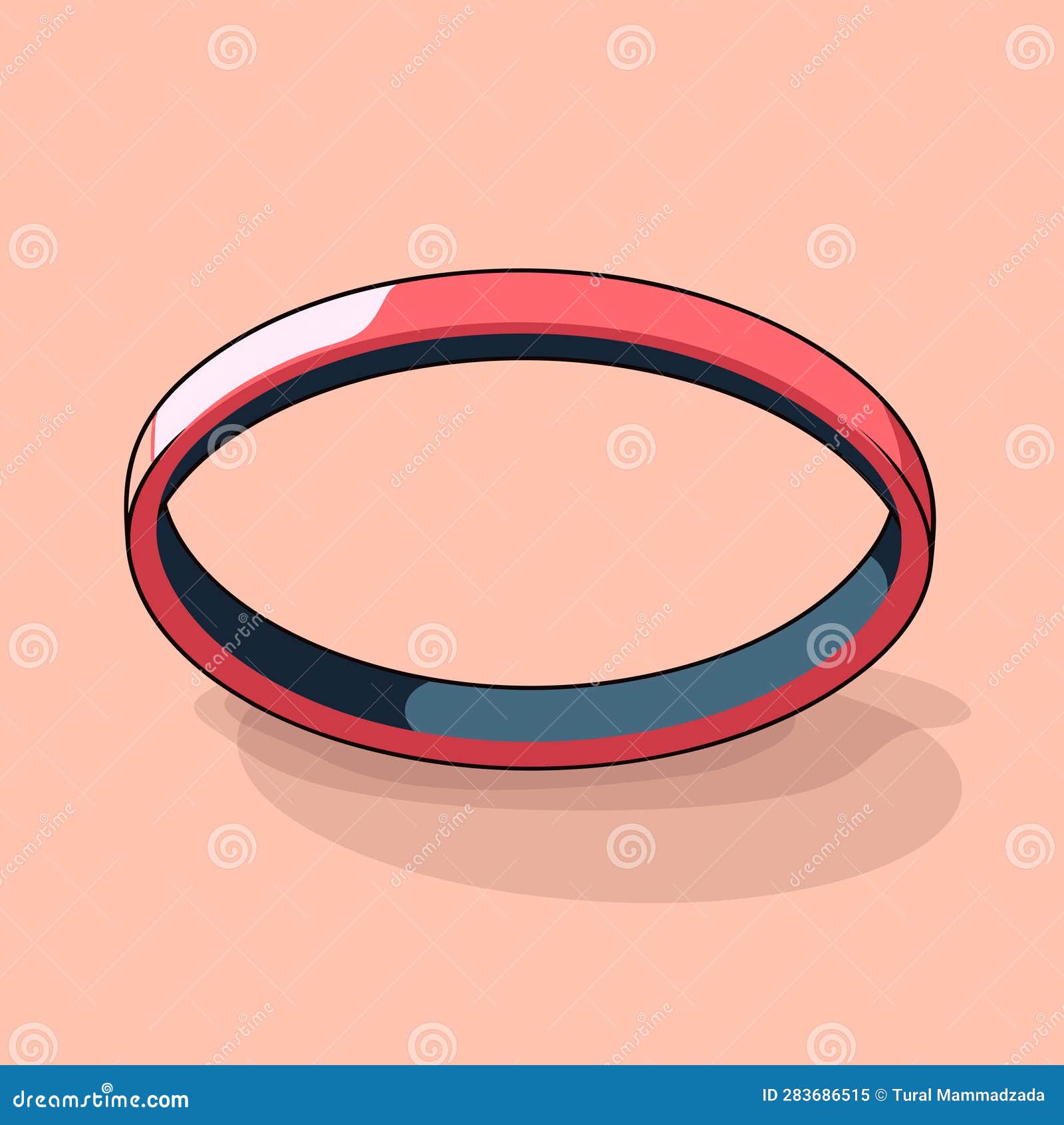 Vector of a Close-up of a Ring on a Pink Background Stock Vector ...