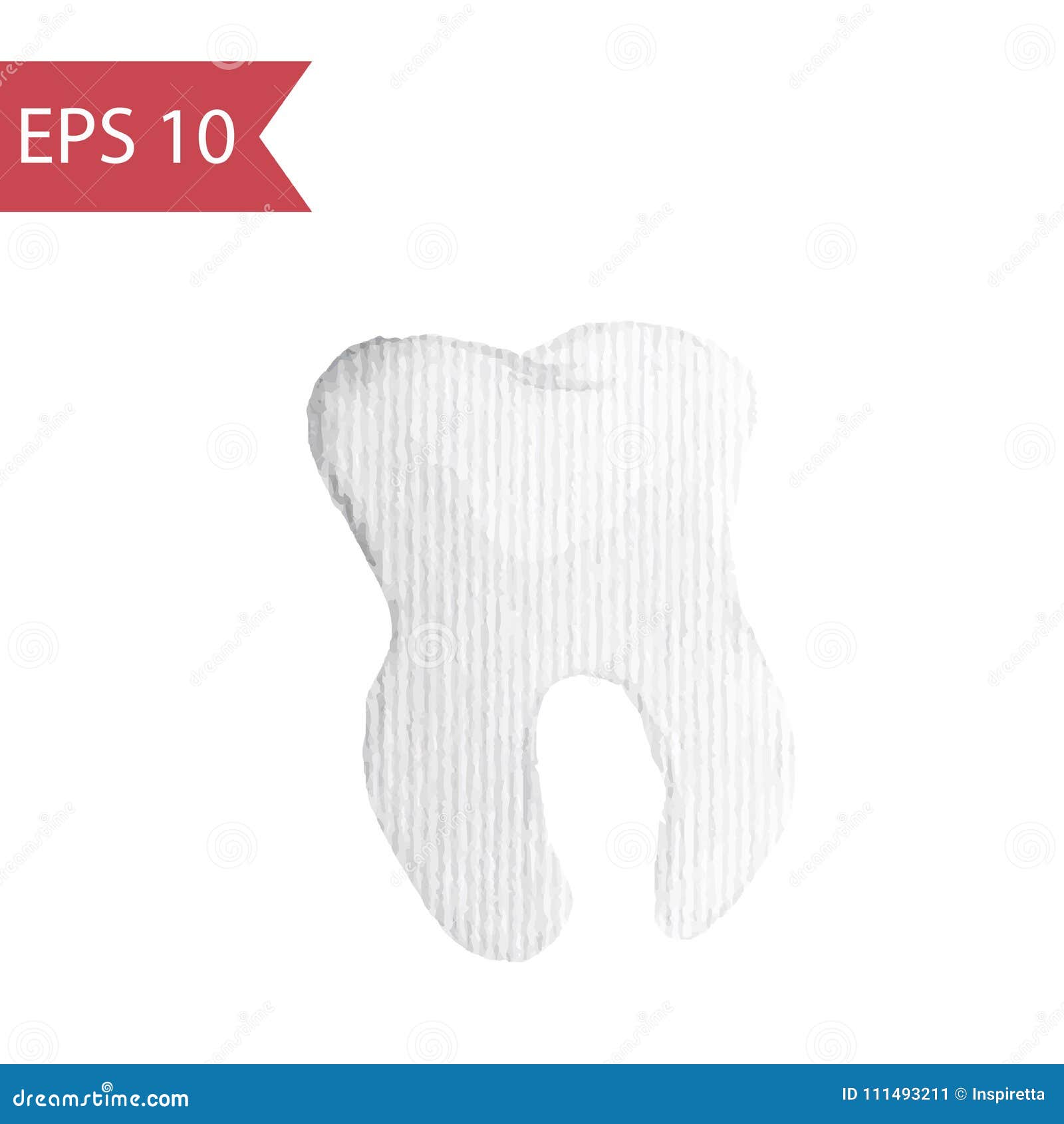 Vector Close-up of a Tooth. Simple Watercolor Illustration of Tooth ...