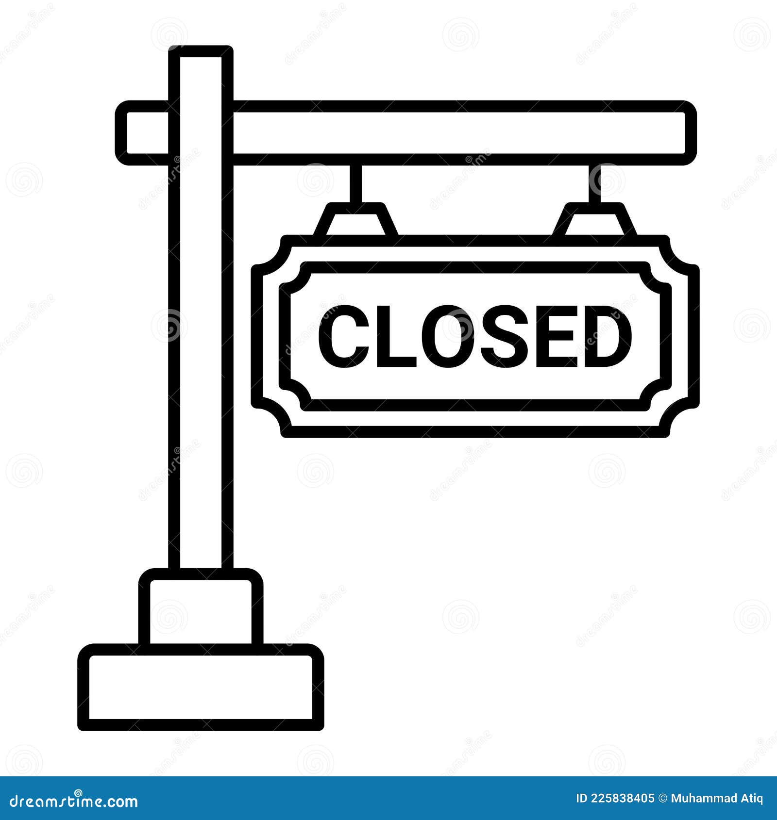 Vector Closed Sign Outline Icon Design Stock Vector - Illustration of ...