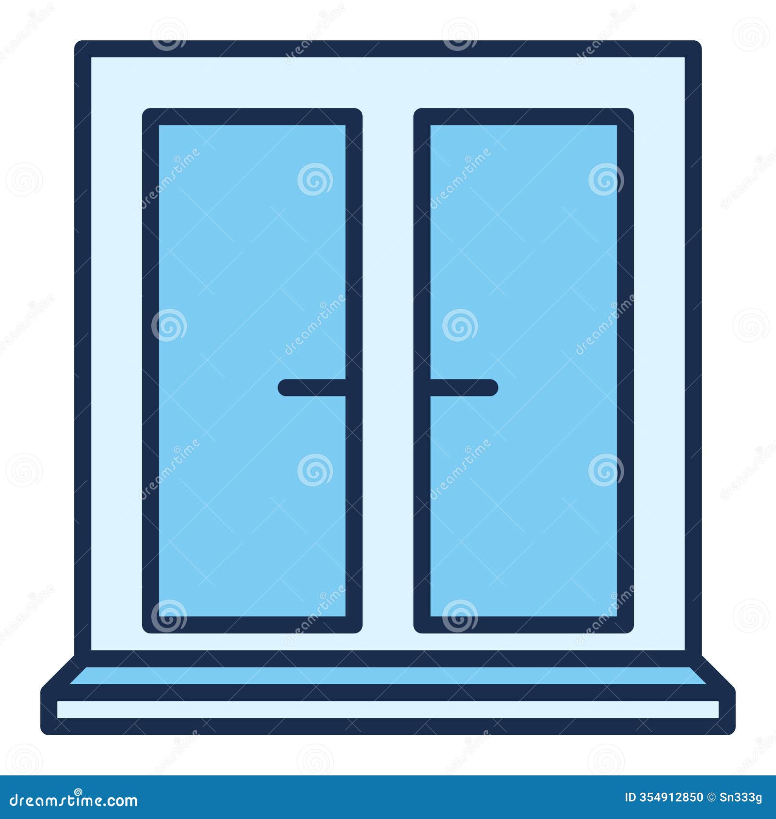 Vector Closed Window Minimal Blue Icon or Logo Element Stock ...