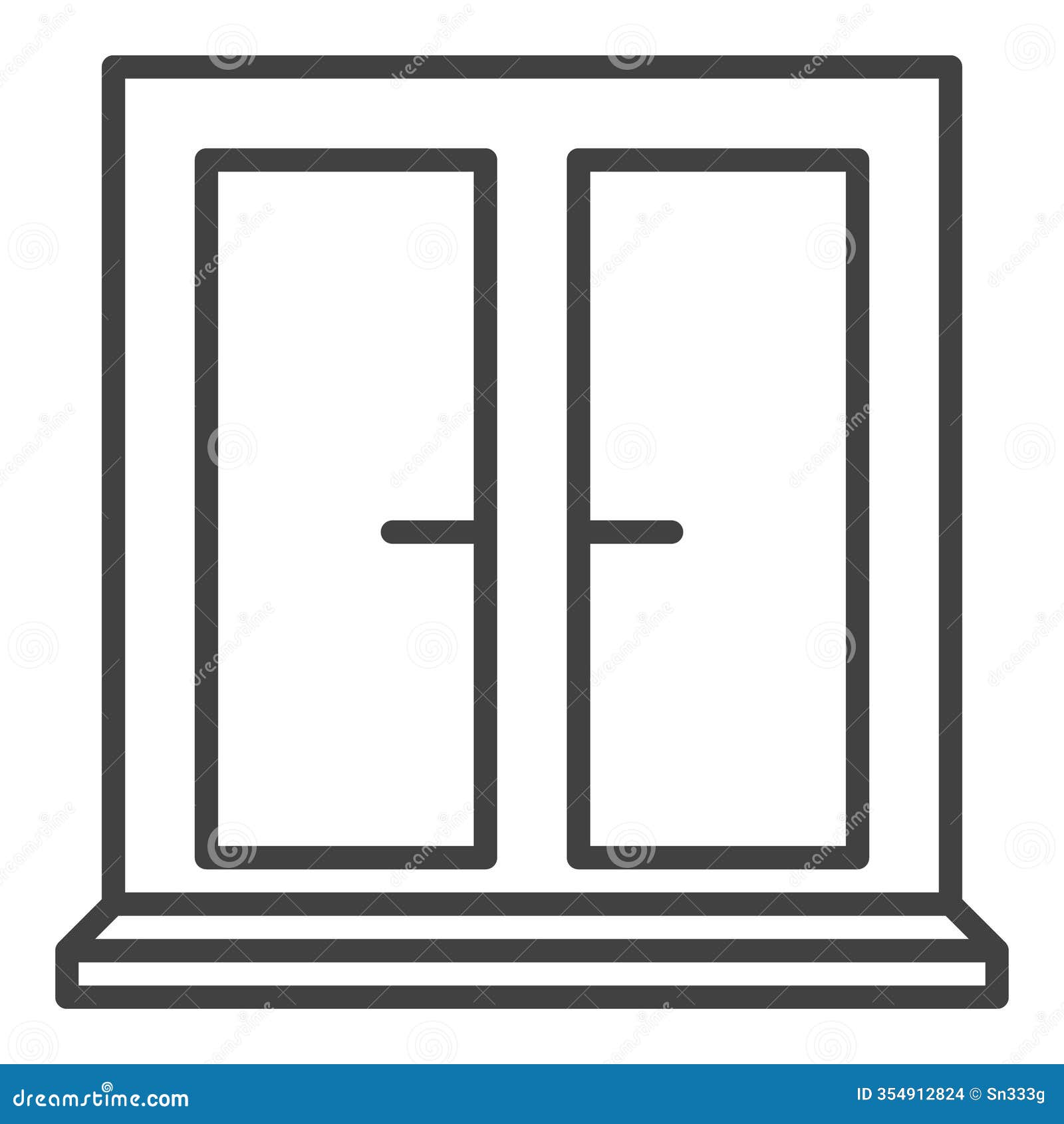 Vector Closed Window Minimal Linear Icon or Symbol Stock Illustration ...
