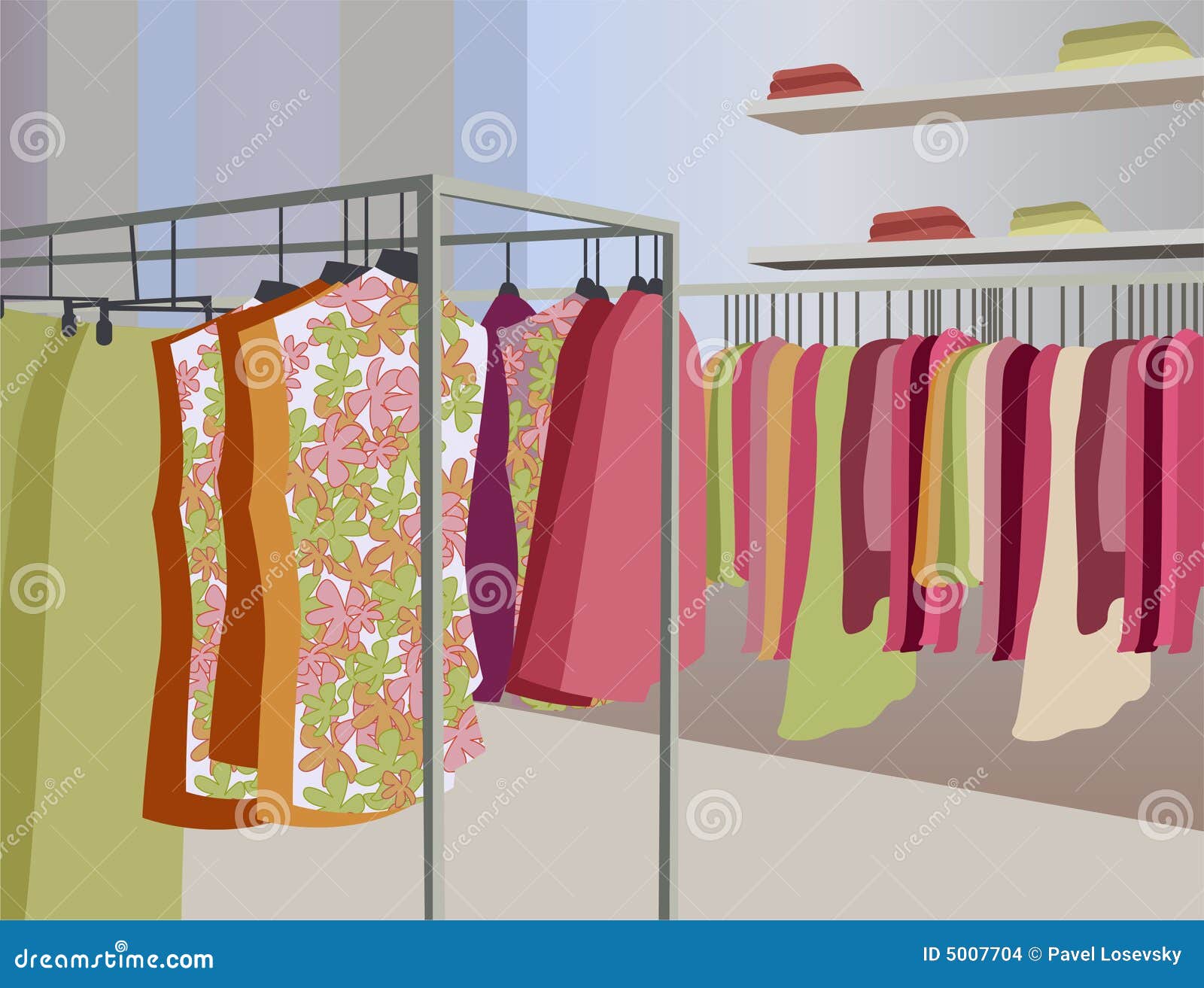 Vector clothes in shop stock vector. Illustration of scalable - 5007704