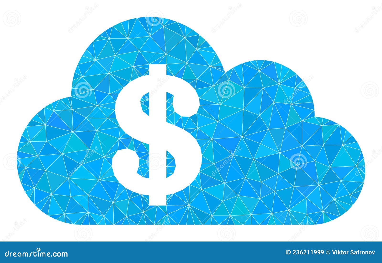 Vector Cloud Banking Polygonal Icon Stock Vector - Illustration of ...